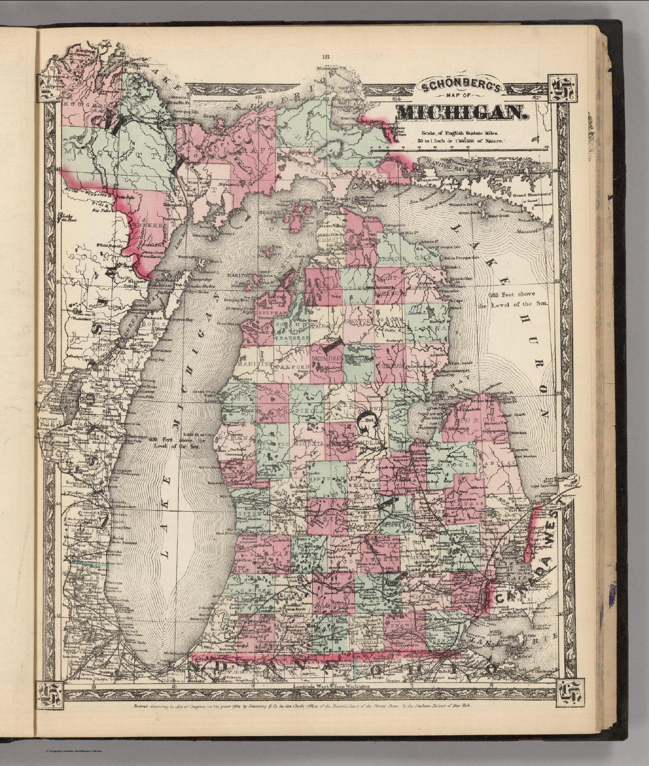 Schonberg's Map of Michigan. - David Rumsey Historical Map Collection