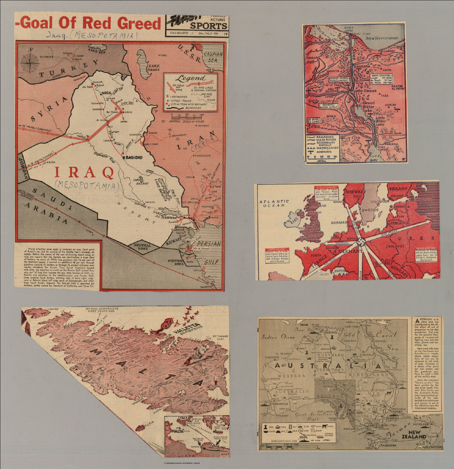Iraq Suez Canal Europe Australia Malta Turkey Western Mediterranean David Rumsey