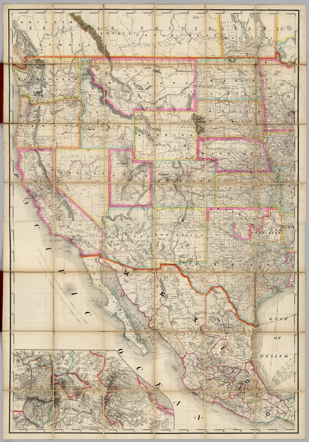 Composite: (U.S. West) Railroad Map of the United States. - David ...