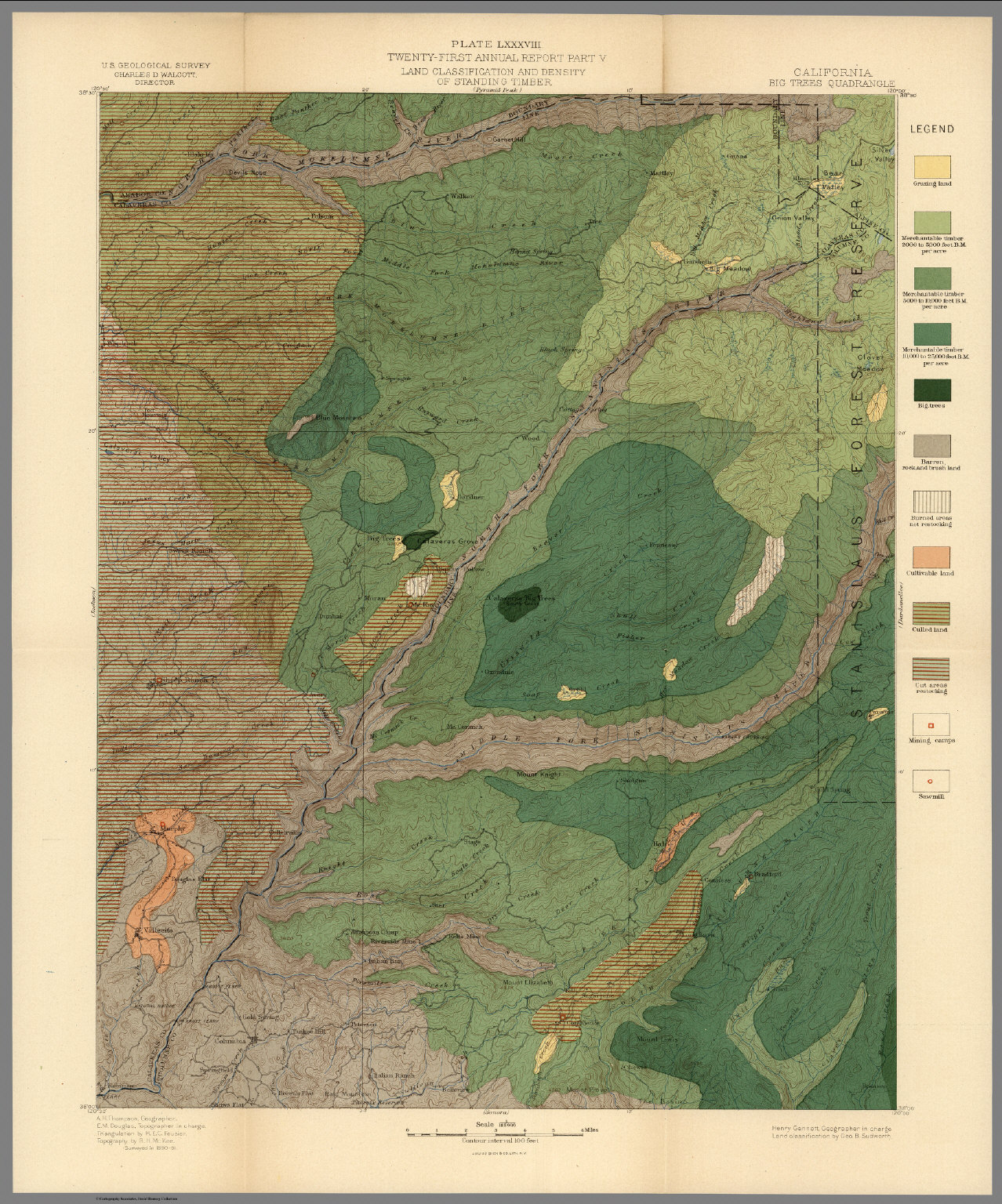 Plate LXXXVIII. Big Trees Quadrangle, California. Land Classification ...