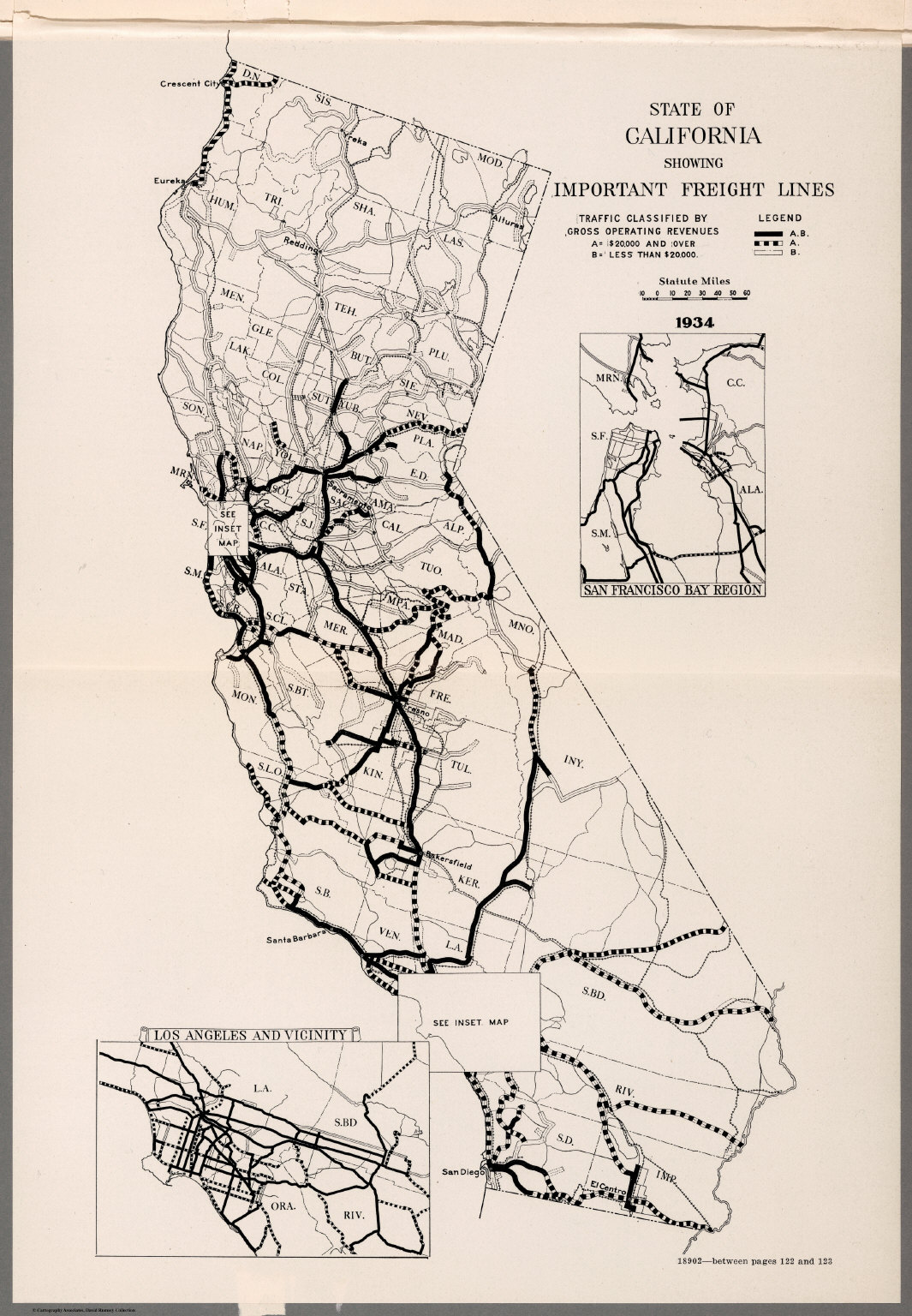 State of California showing Important Freight Lines - David Rumsey ...
