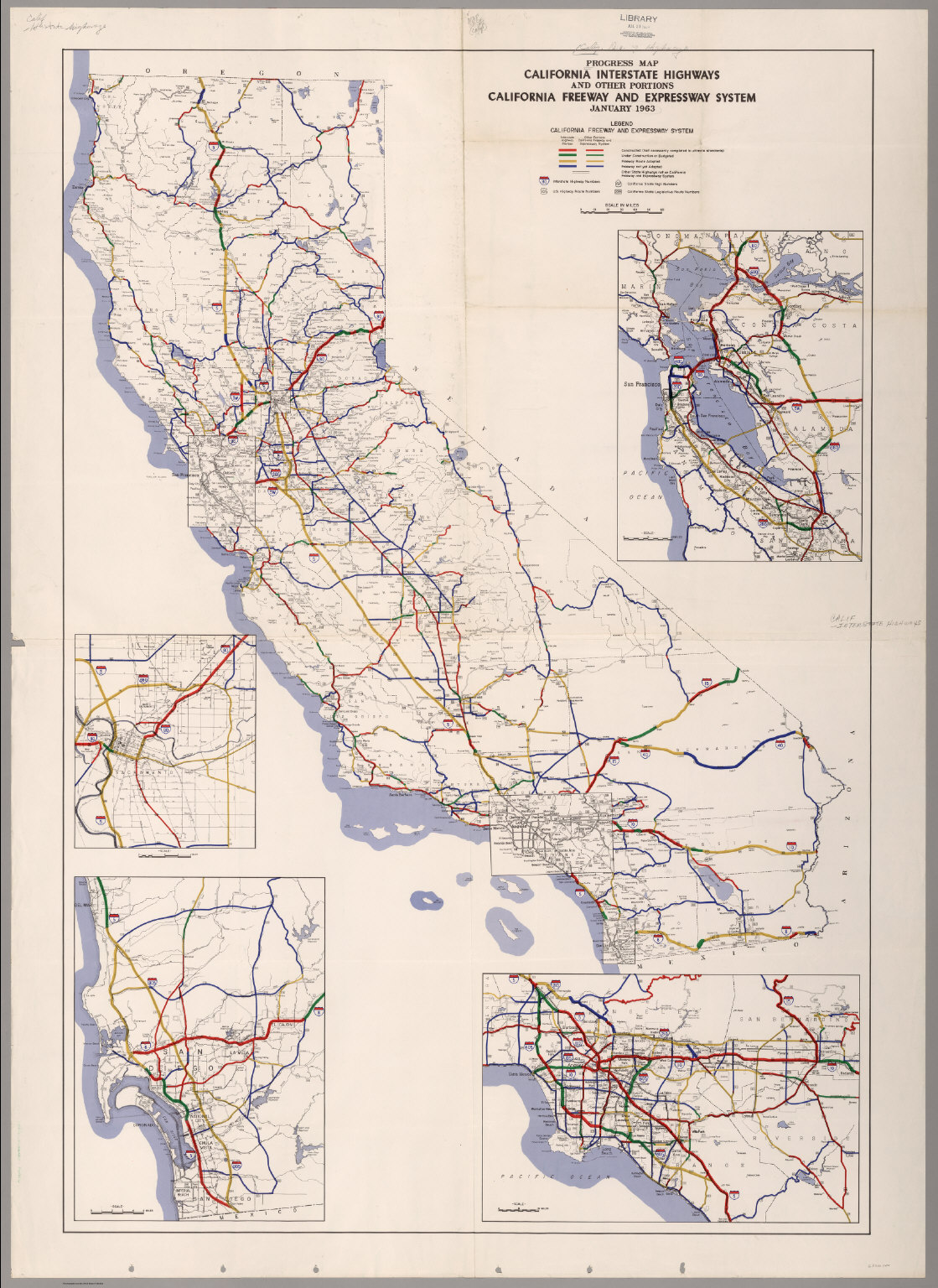 Progress Map, California Interstate Highways and Other Portions ...