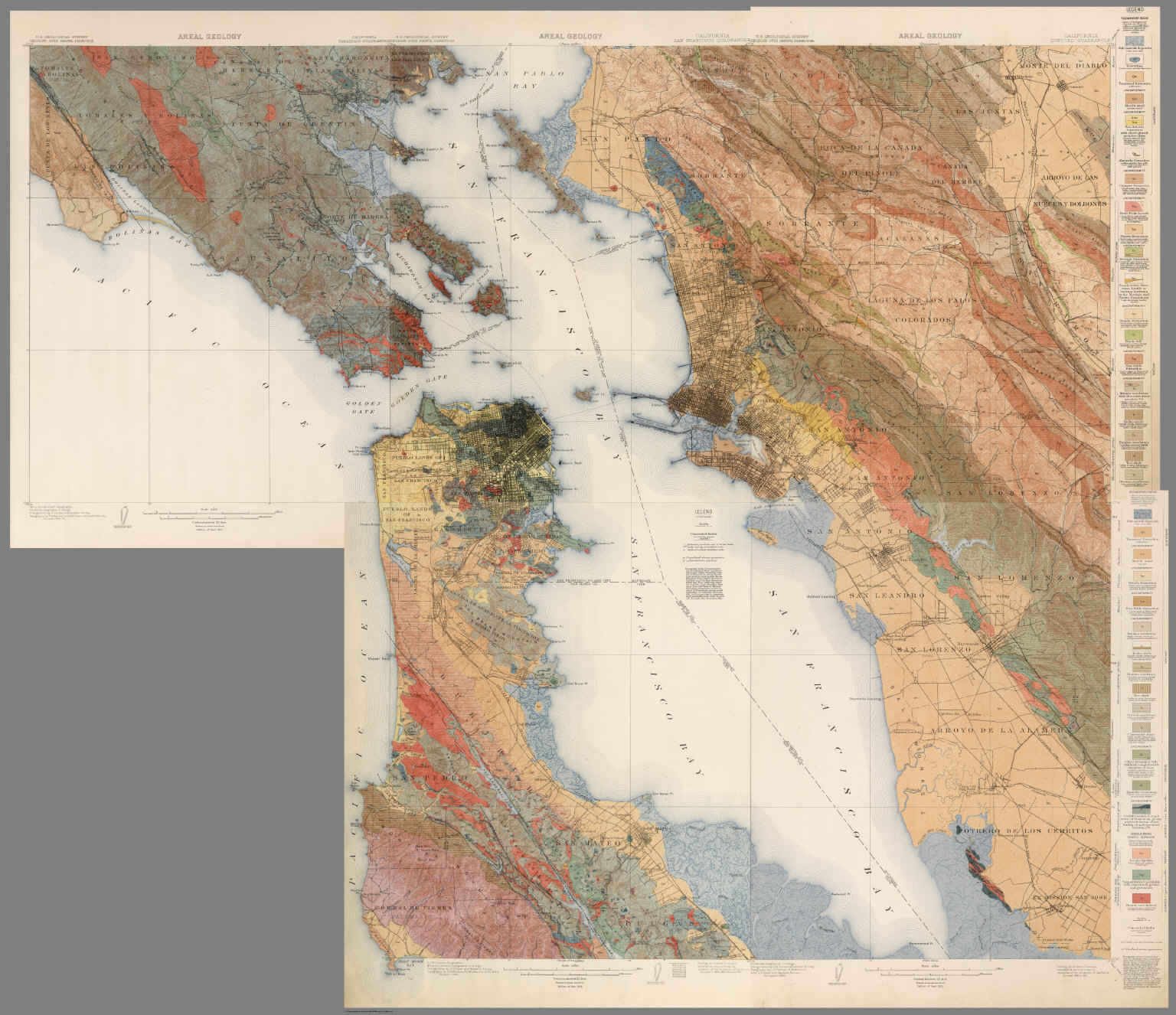 Composite: San Francisco Bay Area, Areal Geology. 1913. - David Rumsey ...