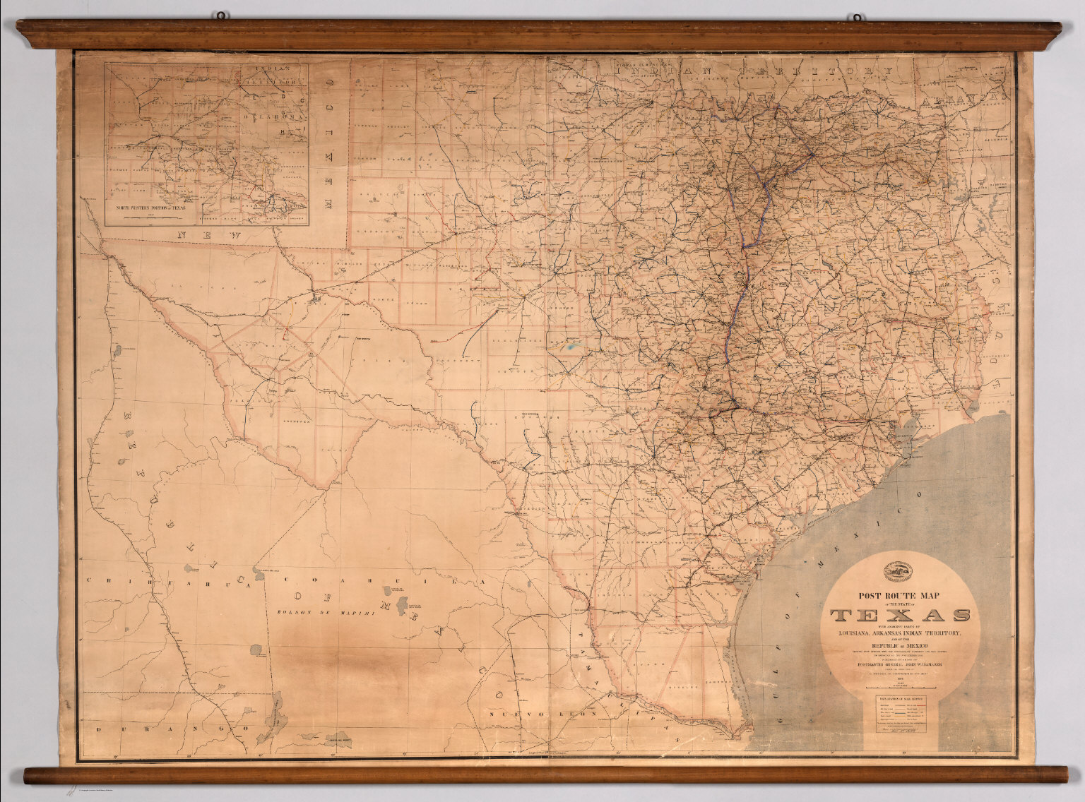 Post Route Map of the State of Texas - David Rumsey Historical Map ...