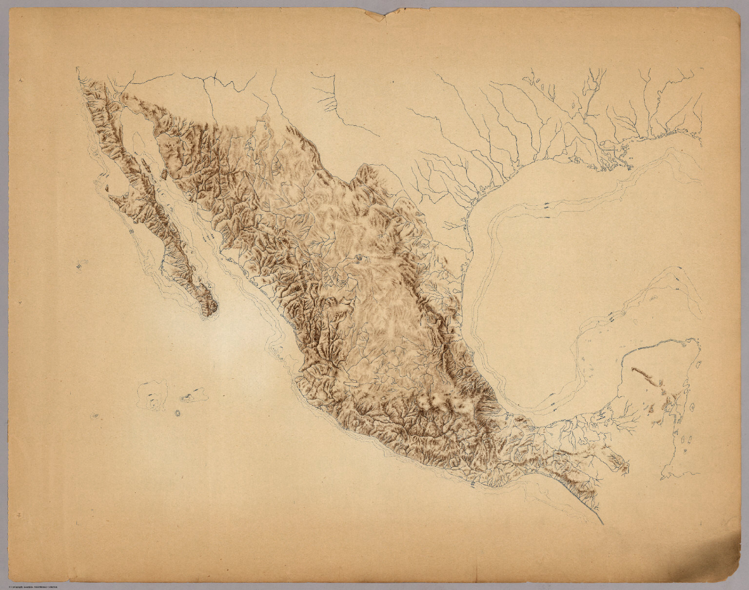 No. 1A: Relief map of Republica Mexicana - David Rumsey Historical Map ...