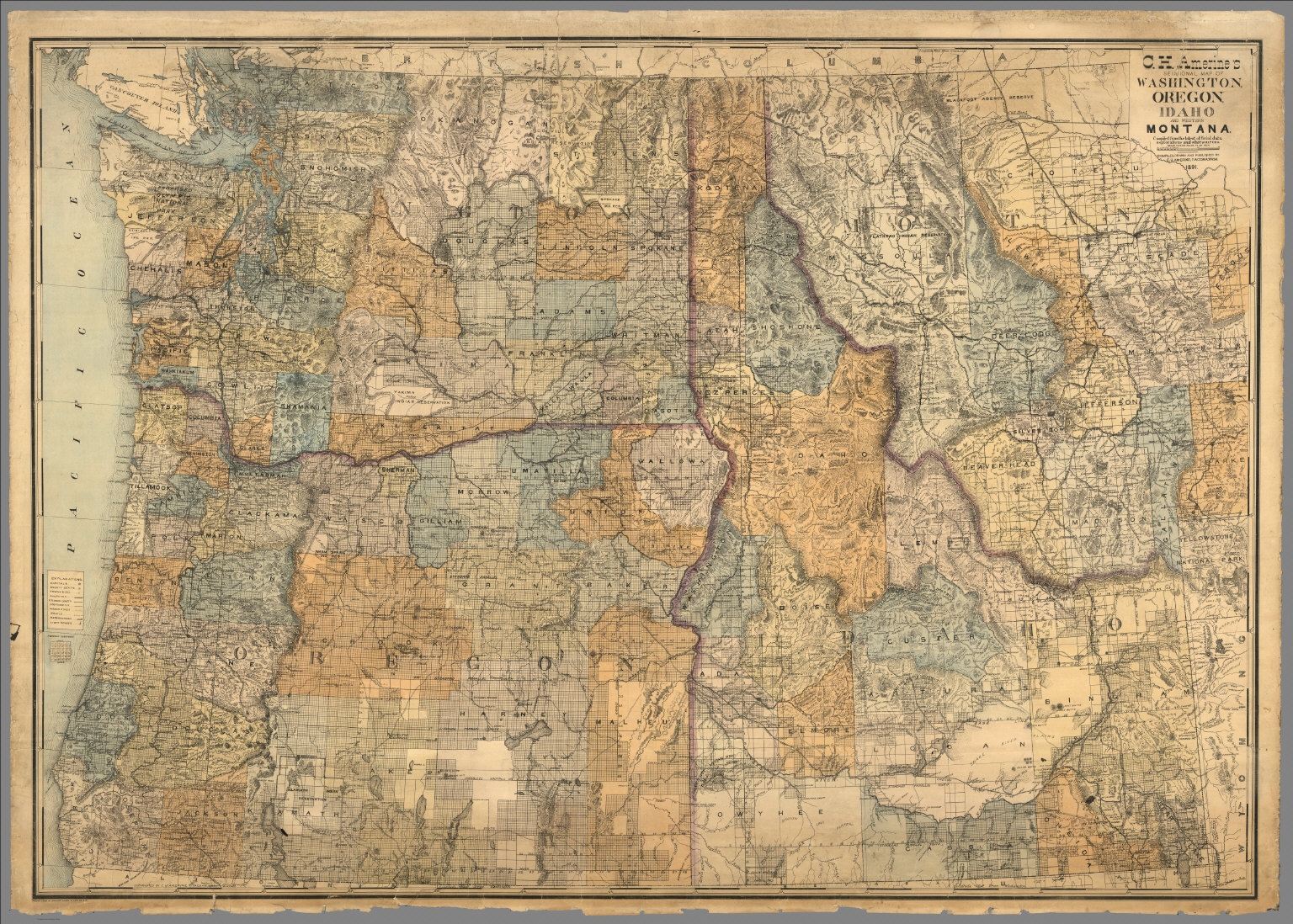 Sectional map of Washington, Oregon, Idaho, and western Montana - David ...
