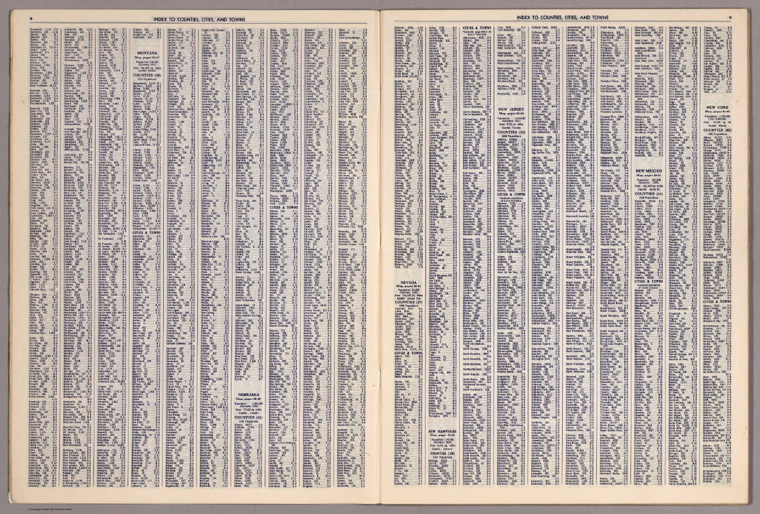 Index Page: (Continues) Index to counties, cities and towns with ...