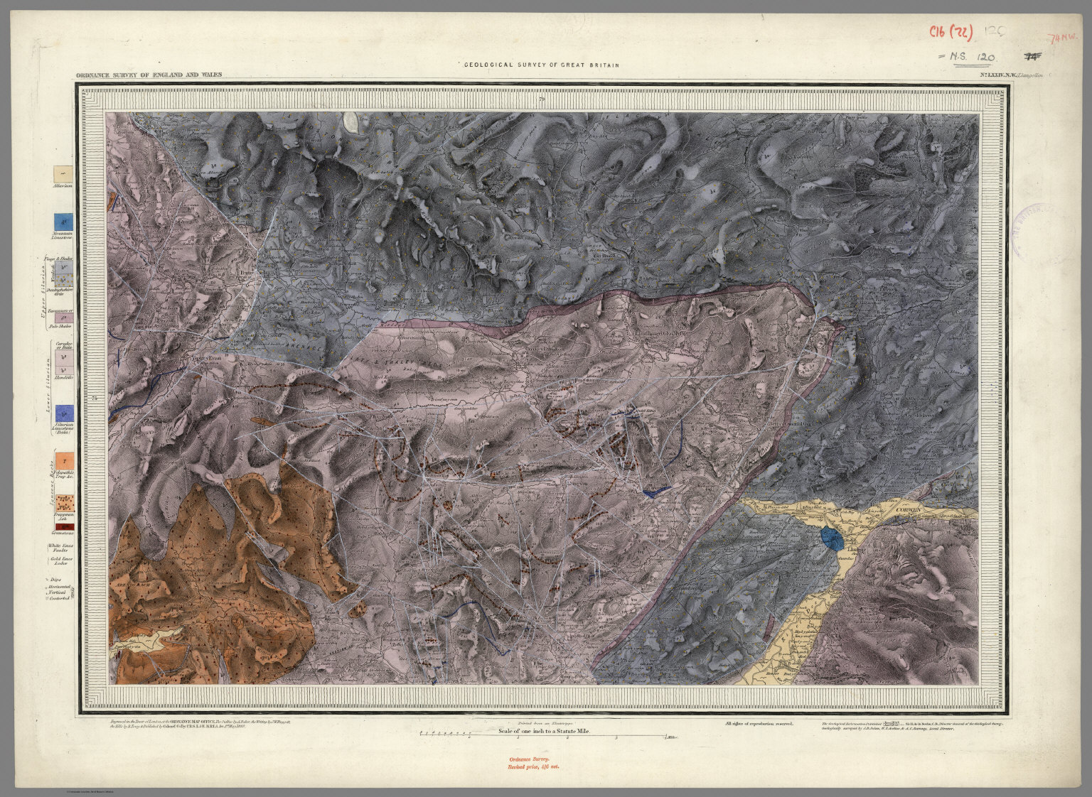 74. Corwen, Llangollen, NW Quad. - David Rumsey Historical Map Collection