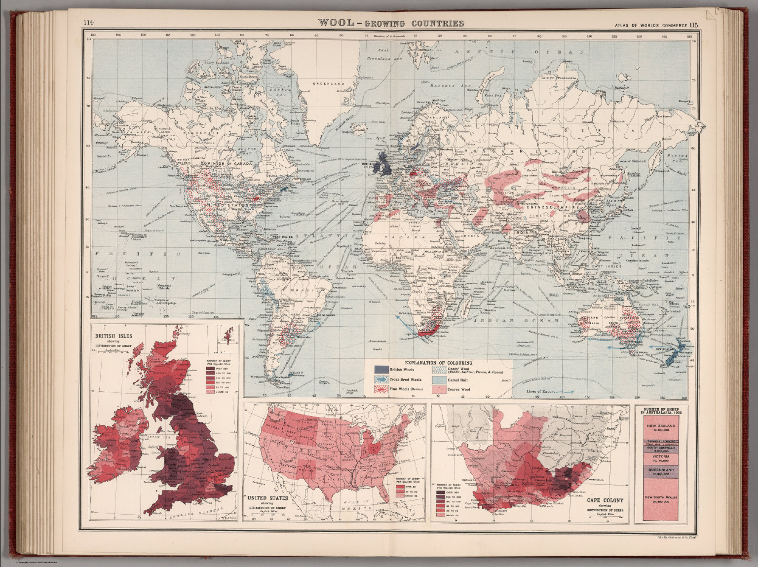 Wool - Growing Countries. - David Rumsey Historical Map Collection