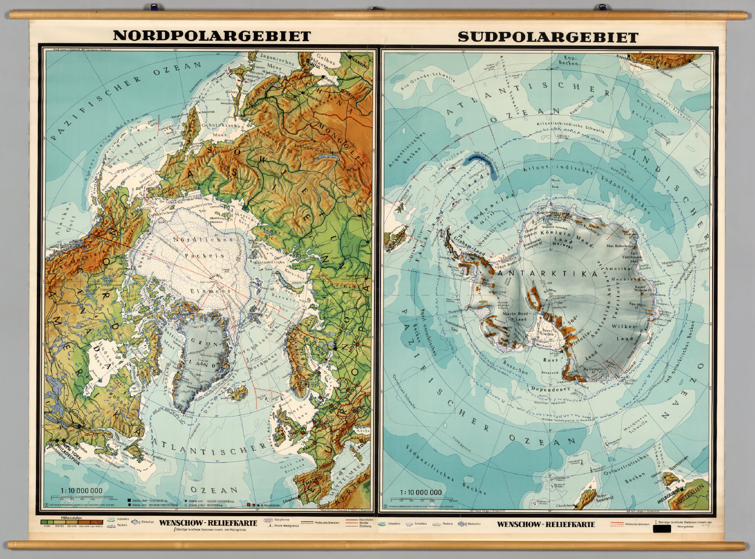 Polar Regions -- Physical-Political - David Rumsey Historical Map ...