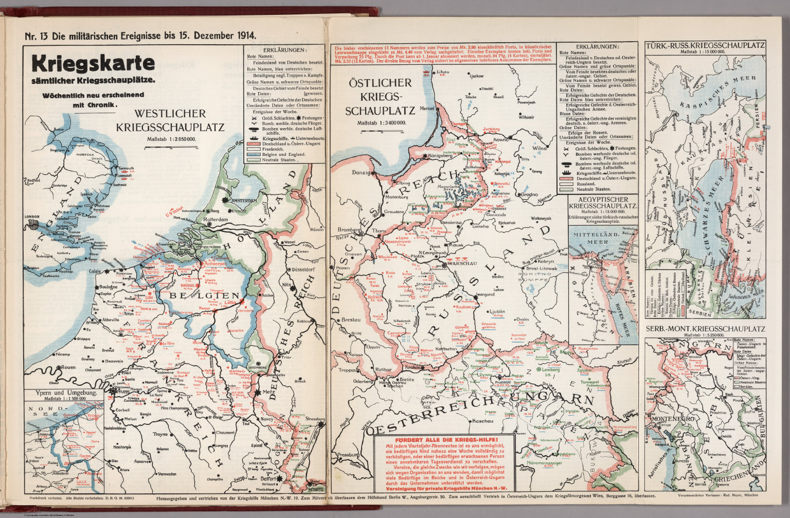 World War I Map (German), Nr. 13. Military Events ... to December 15 ...