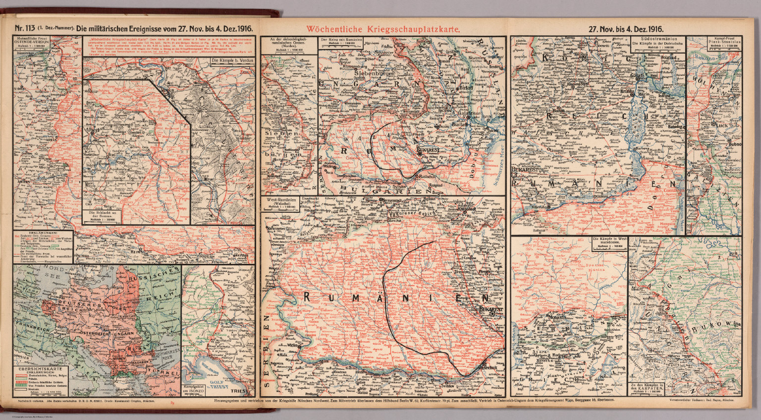 World War I Map (German), Nr. 113. Military Events ... to December 11 ...