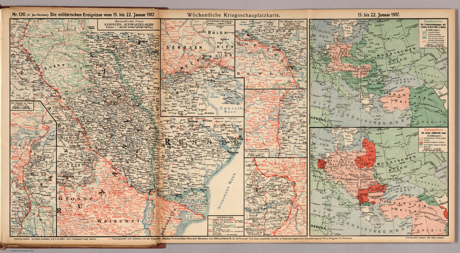 World War I Map (German), Nr. 120. Military Events ... to January 22 ...