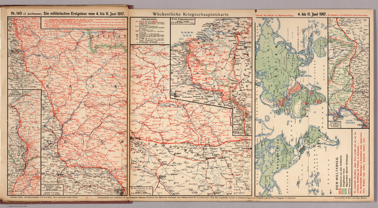 World War I Map (German), Nr. 140. Military Events ... to June 11, 1917 ...