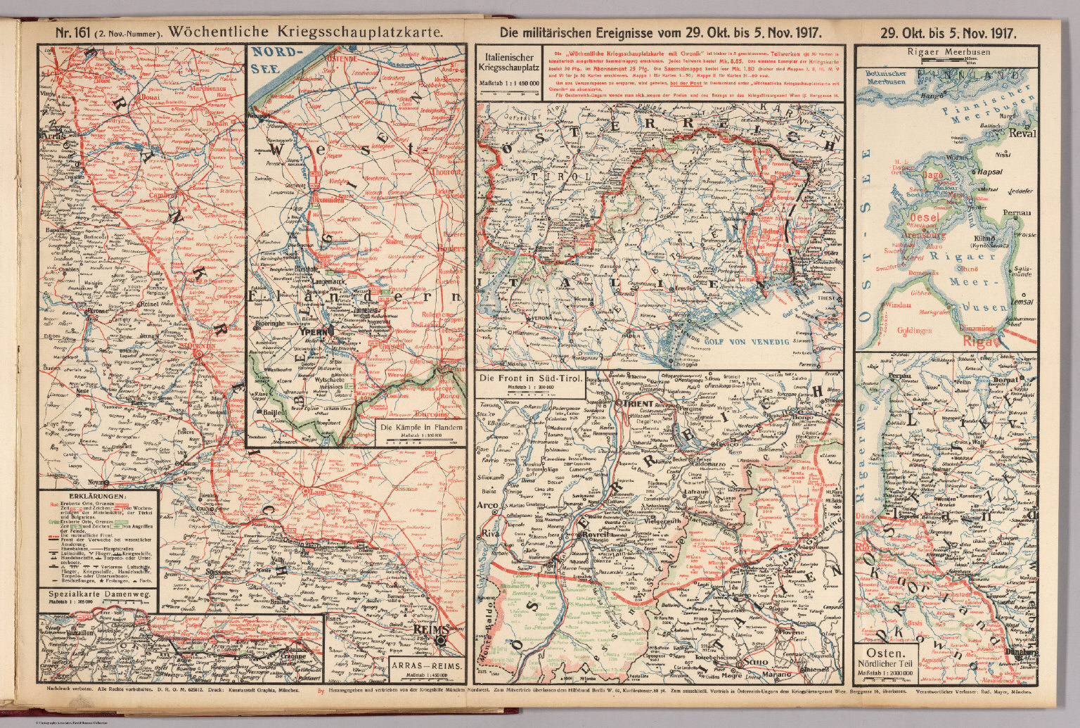 World War I Map (German), Nr. 161. Military Events ... to November 5 ...