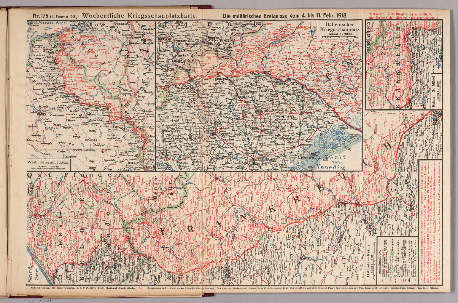 World War I Map (German), Nr. 175. Military Events ... to February 11 ...