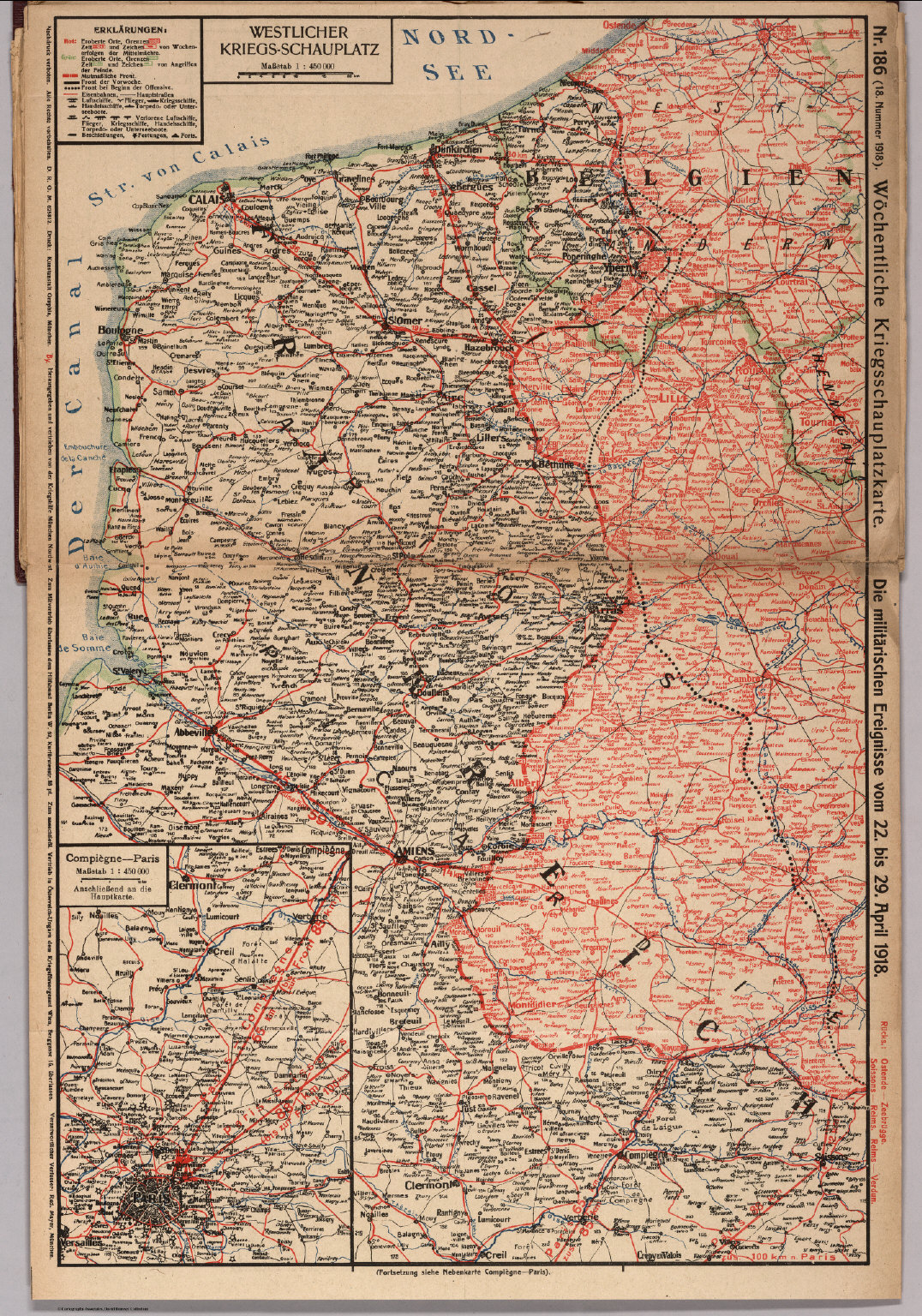 World War I Map (German), Nr. 186. Military Events ... to April 29 ...