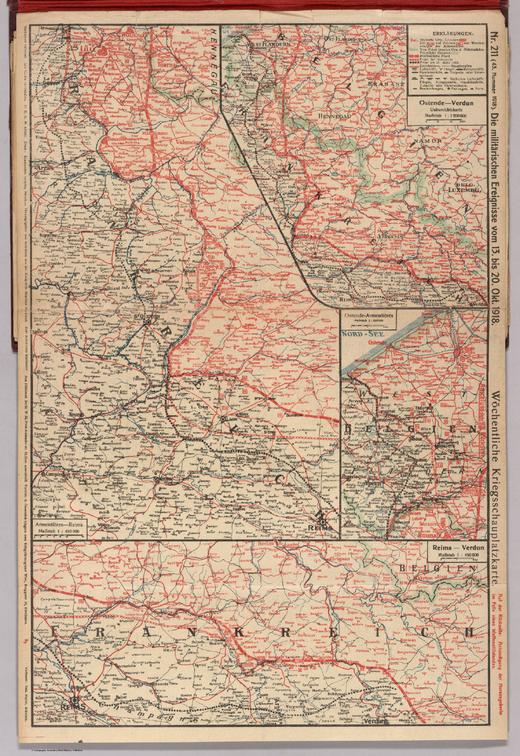 World War I Map (German), Nr. 211. Military Events ... to October 20 ...