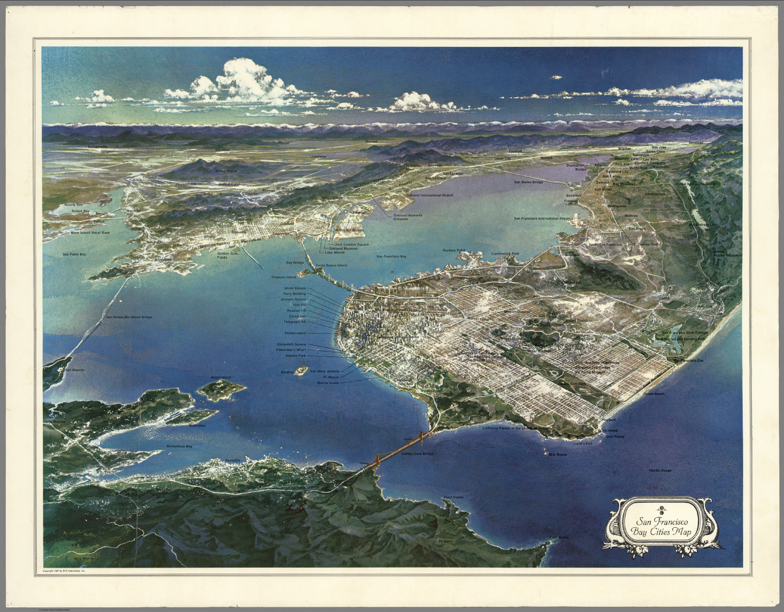 San Francisco Bay cities map. copyright 1967 by B/C Associates, Inc ...