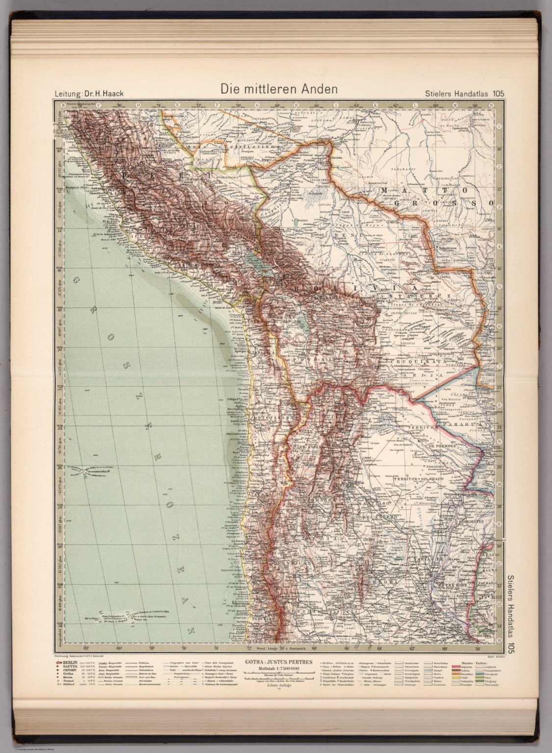 105. Die mittleren Anden. The Central Andes. - David Rumsey Historical ...
