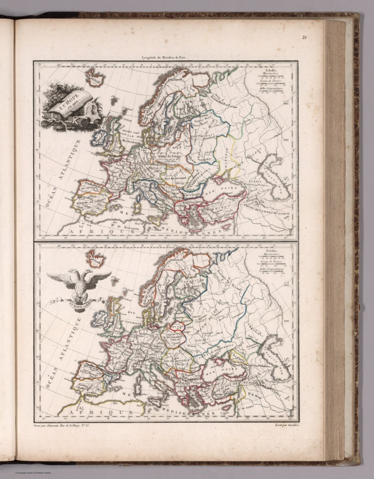Europe en 900. Europe en 1100. - David Rumsey Historical Map Collection