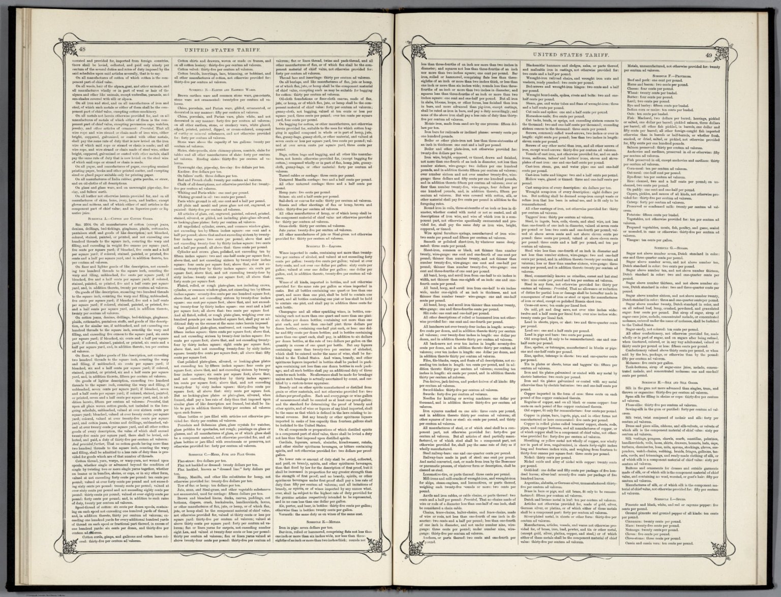 Text: United States Tariff (continued). - David Rumsey Historical Map ...