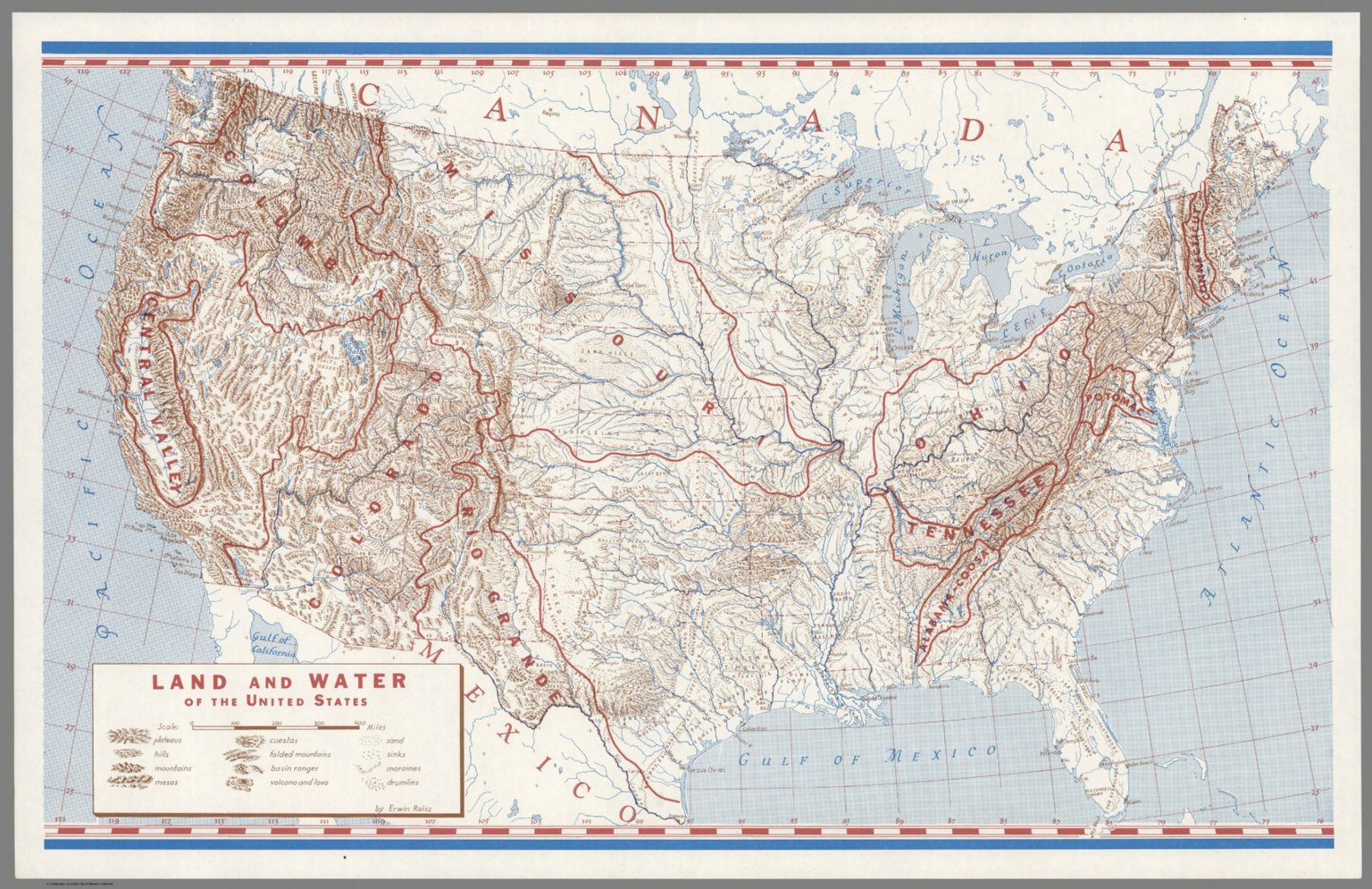 Land and Water of the United States. - David Rumsey Historical Map ...