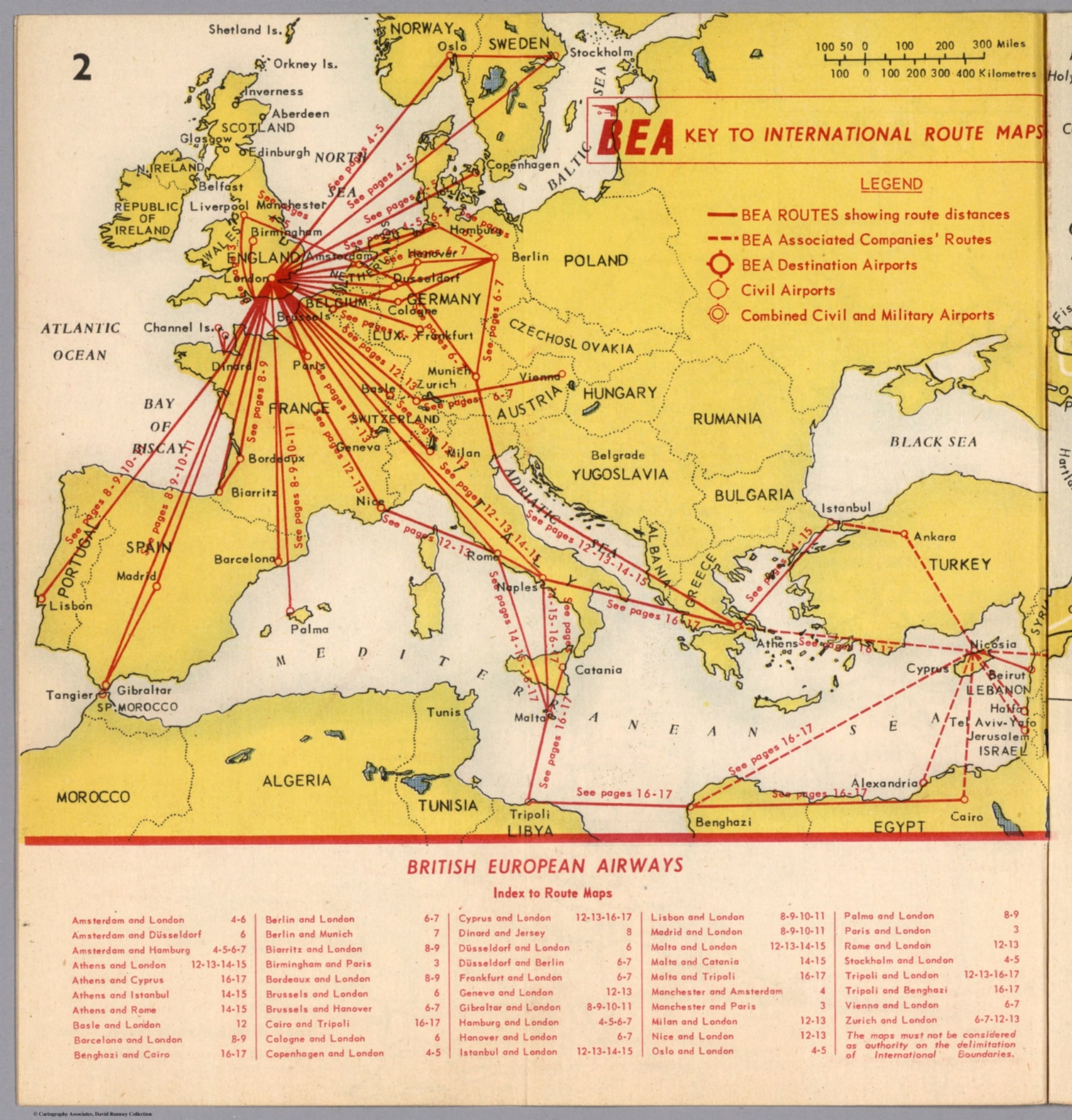 BEA key to international route map - David Rumsey Historical Map Collection