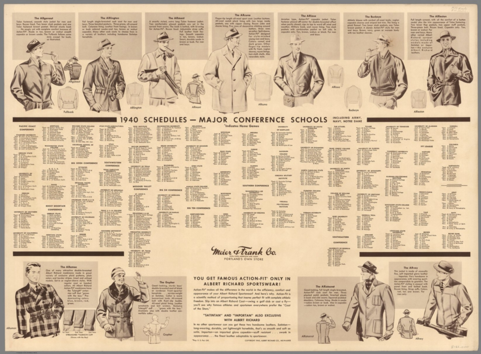 Text Page: Albert Richard Football Map. E.E. Cheeseman. Copyright 1940 - David Rumsey Historical ...