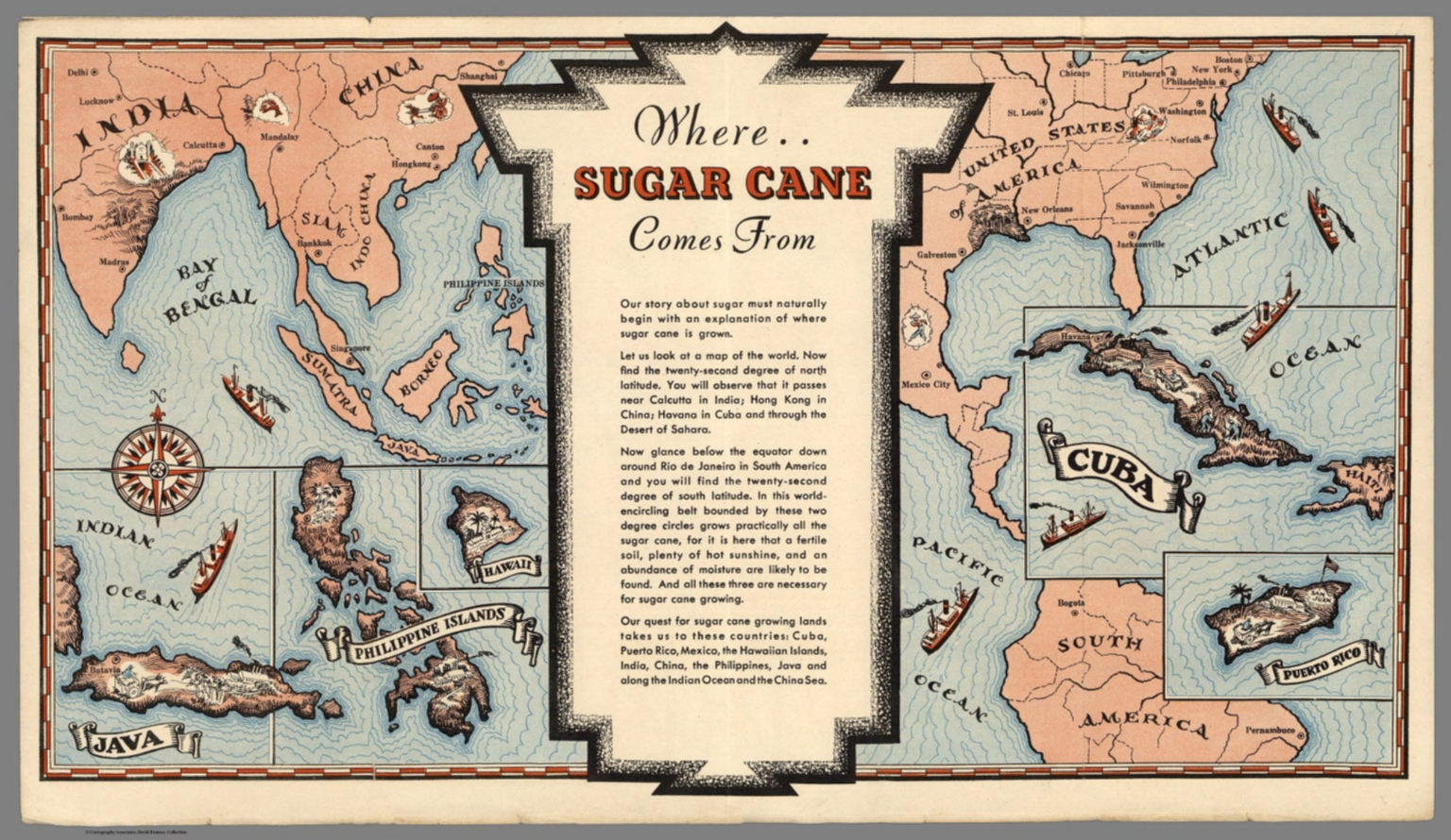 Where Sugar Cane Comes From. - David Rumsey Historical Map Collection