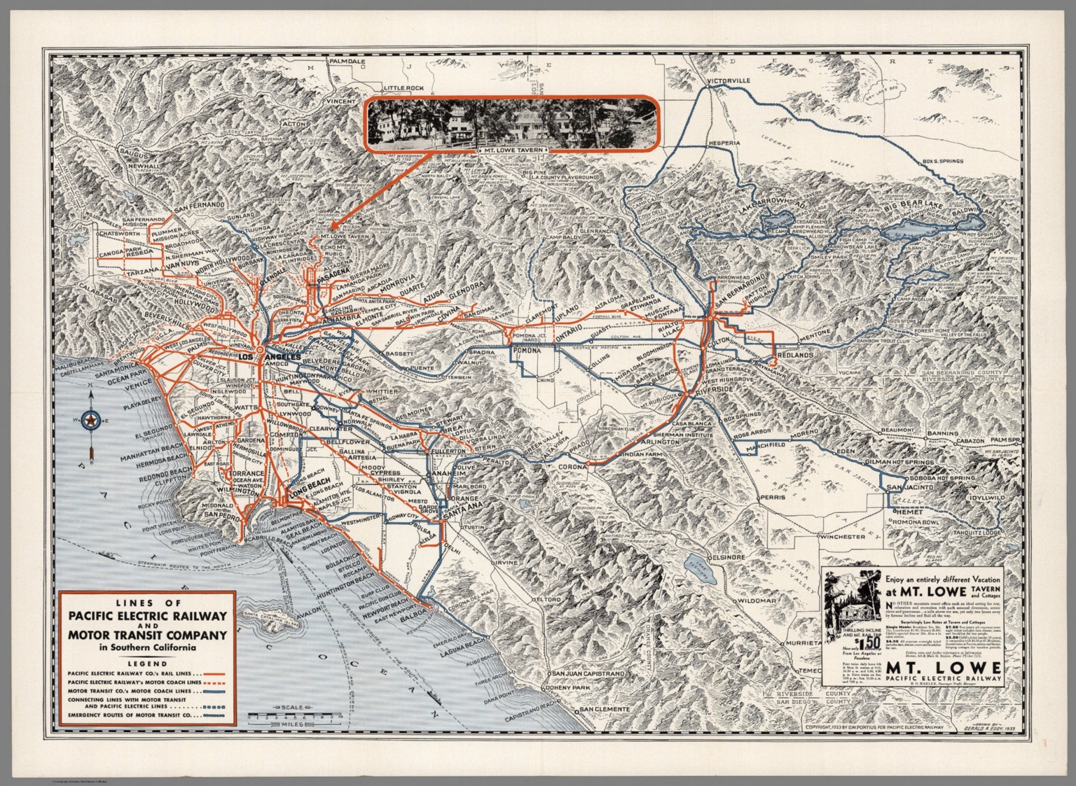 Lines of the Pacific Electric Railway and Motor Transit Company in ...