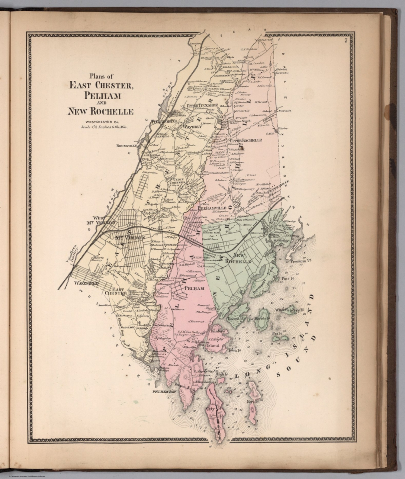 Plan of East Chester, Pelham and New Rochelle, Westchester County, New ...