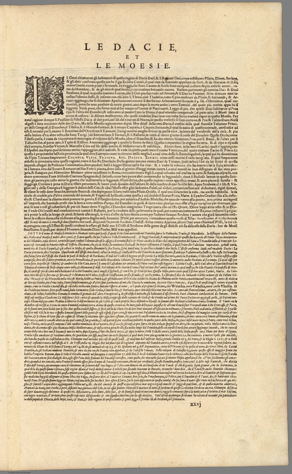 Text: La Dacie, Et Le Moesie. xxvi - David Rumsey Historical Map Collection
