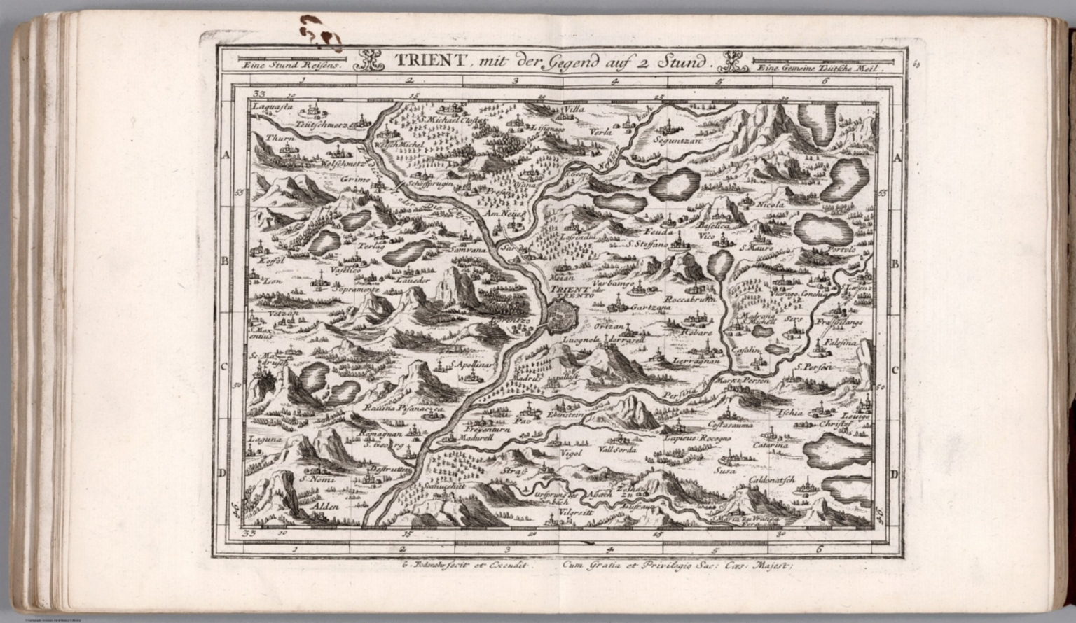 Trient mit der Gegend auf zwei Stunden - David Rumsey Historical Map ...