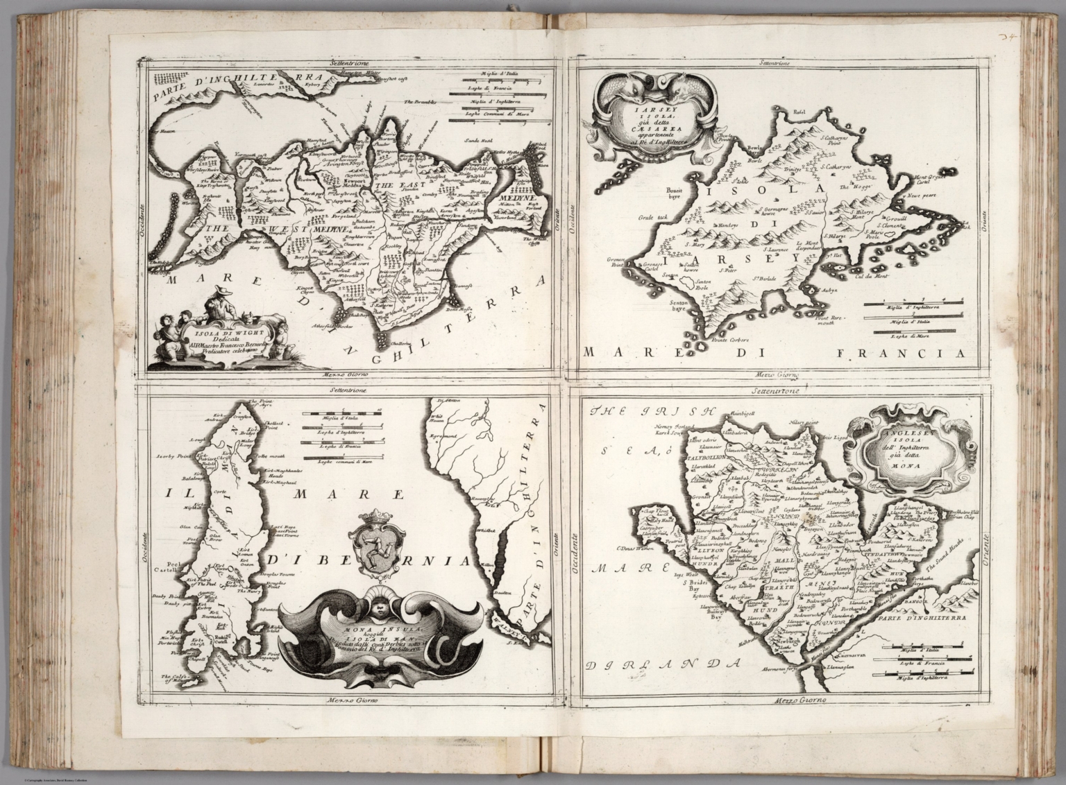 34. Isola de Wight. Mona Insula hoggidi Isola di Man, Jarsey Insola ...