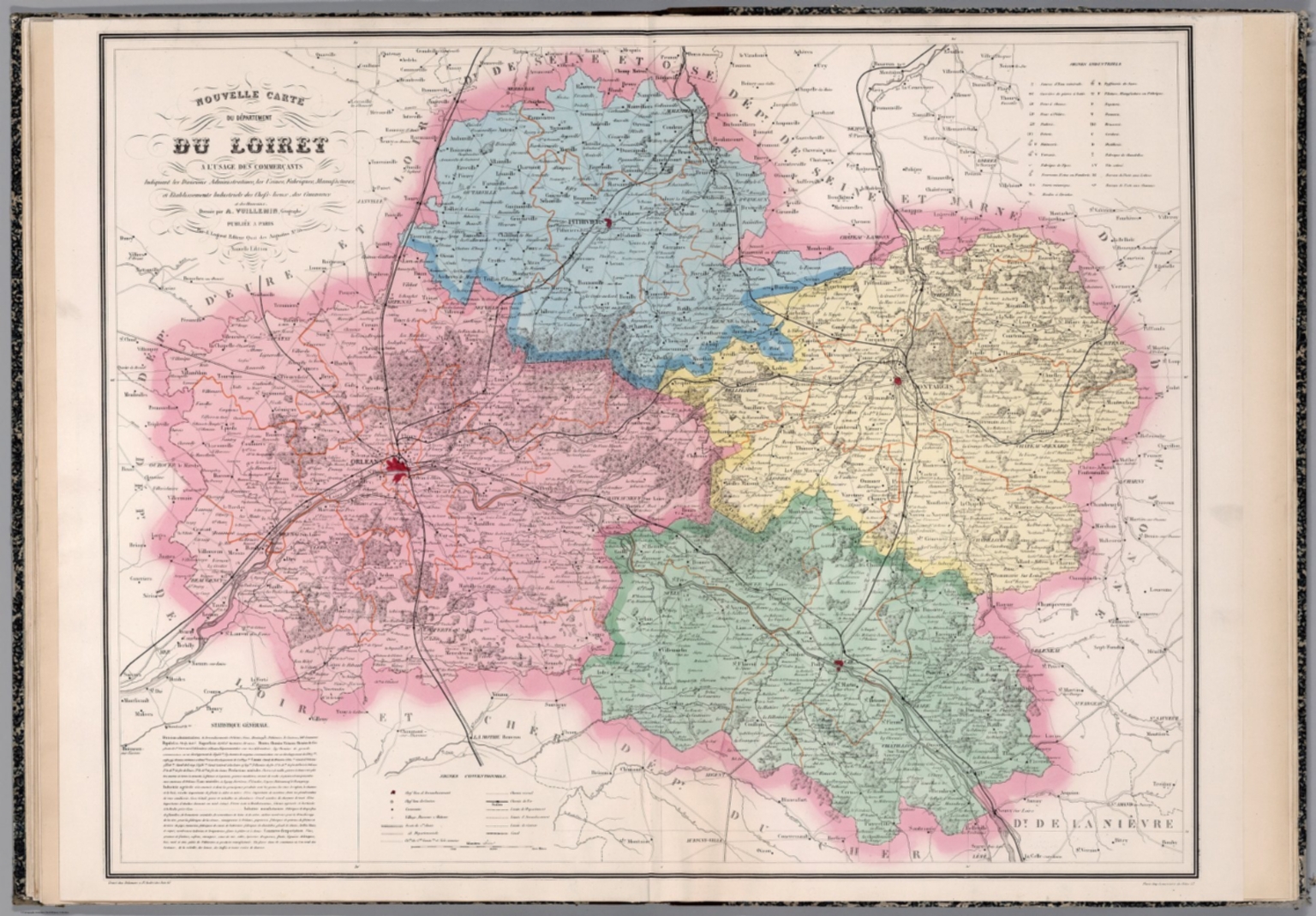 Nouvelle Carte du Departement du Loiret a L'Usage des Commercants ...