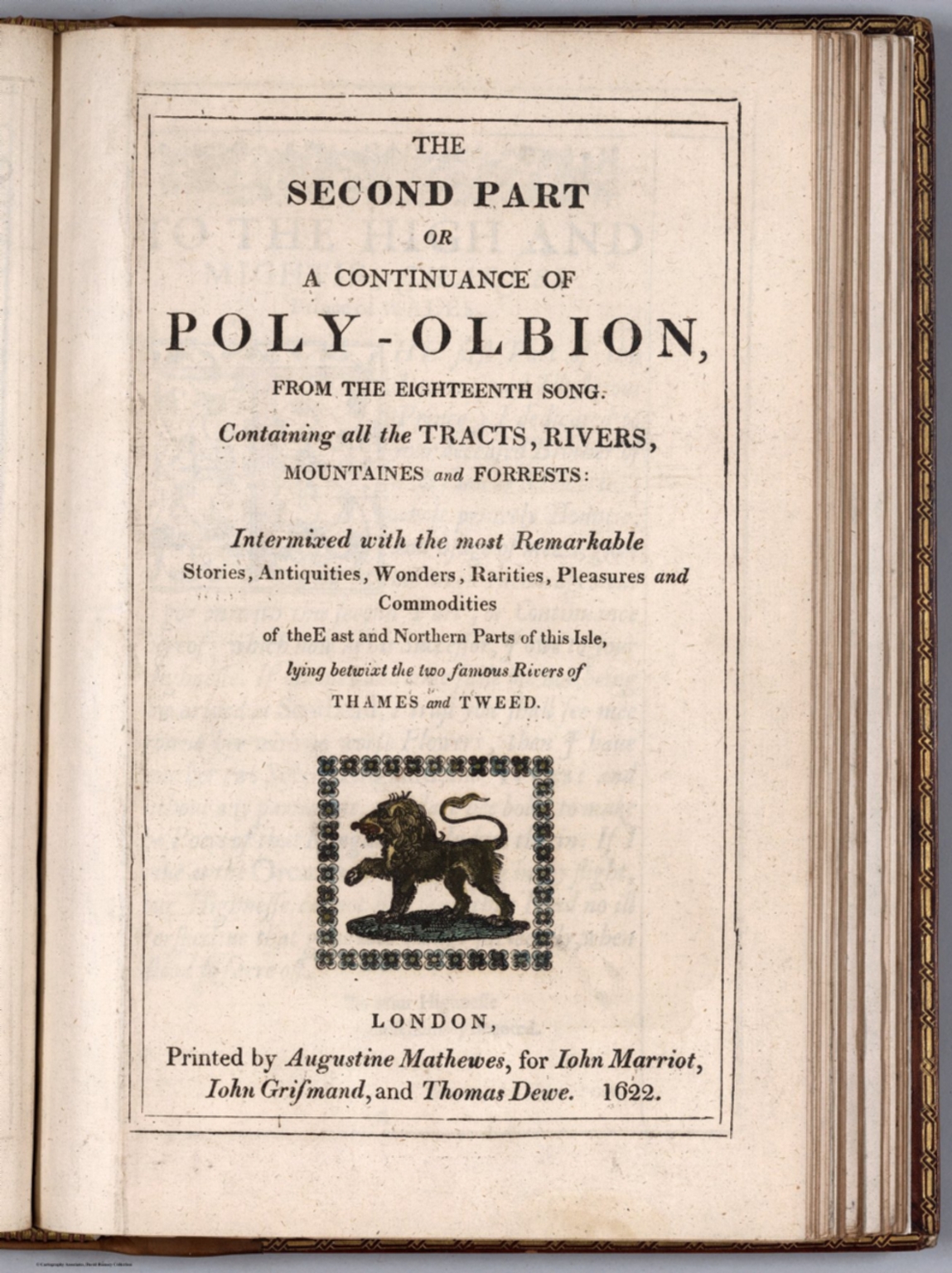 Section Title Page: Second Part or Continuance of Poly-Olbion, from the ...