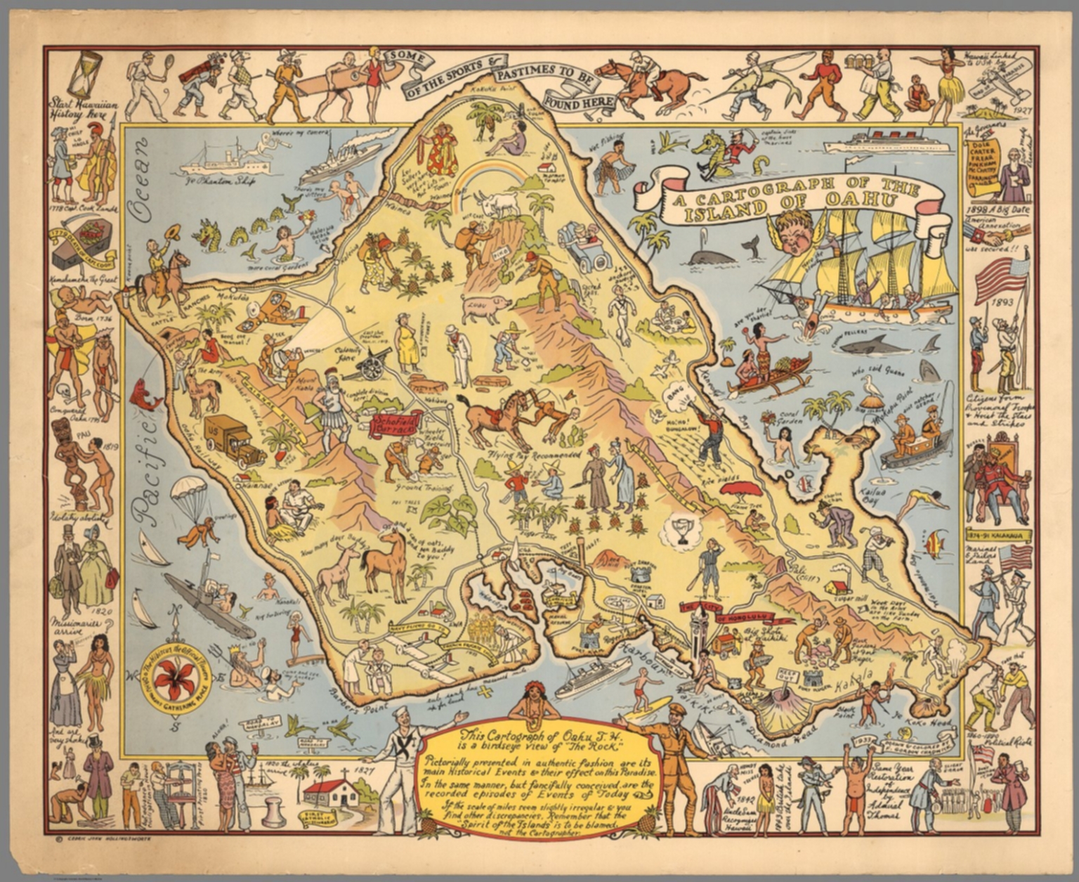 A cartograph of the Island of Oahu. Drawn & colored by F. Gordon ...
