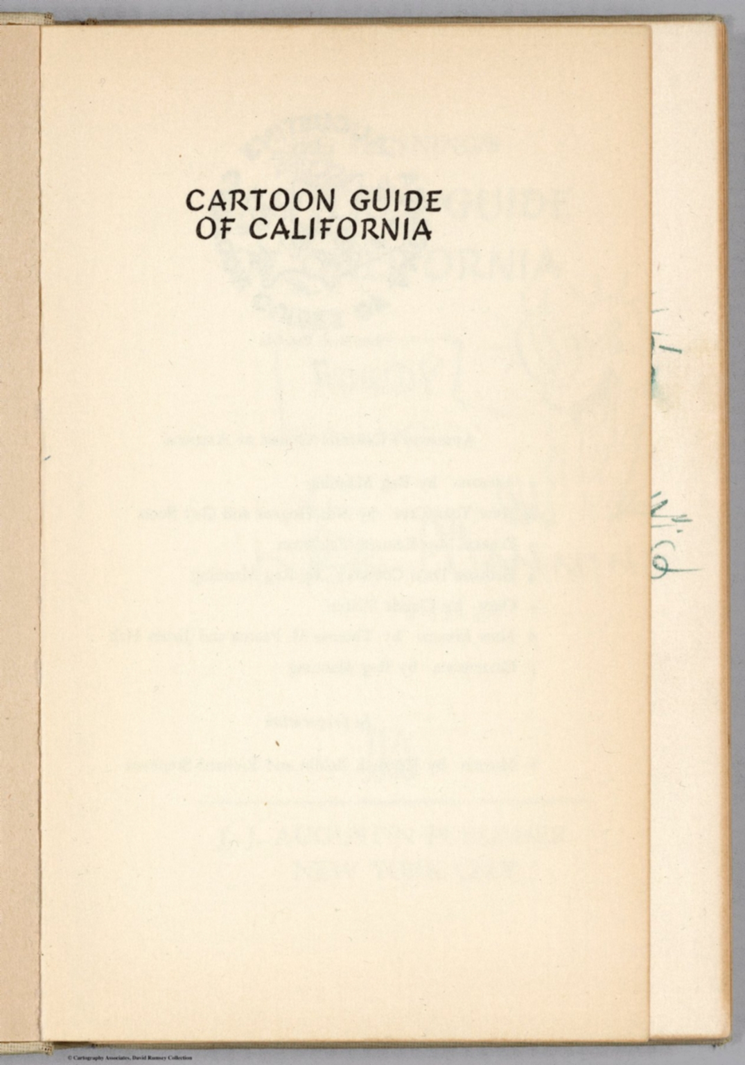 (Half Title Page) Cartoon Guide of California. - David Rumsey ...