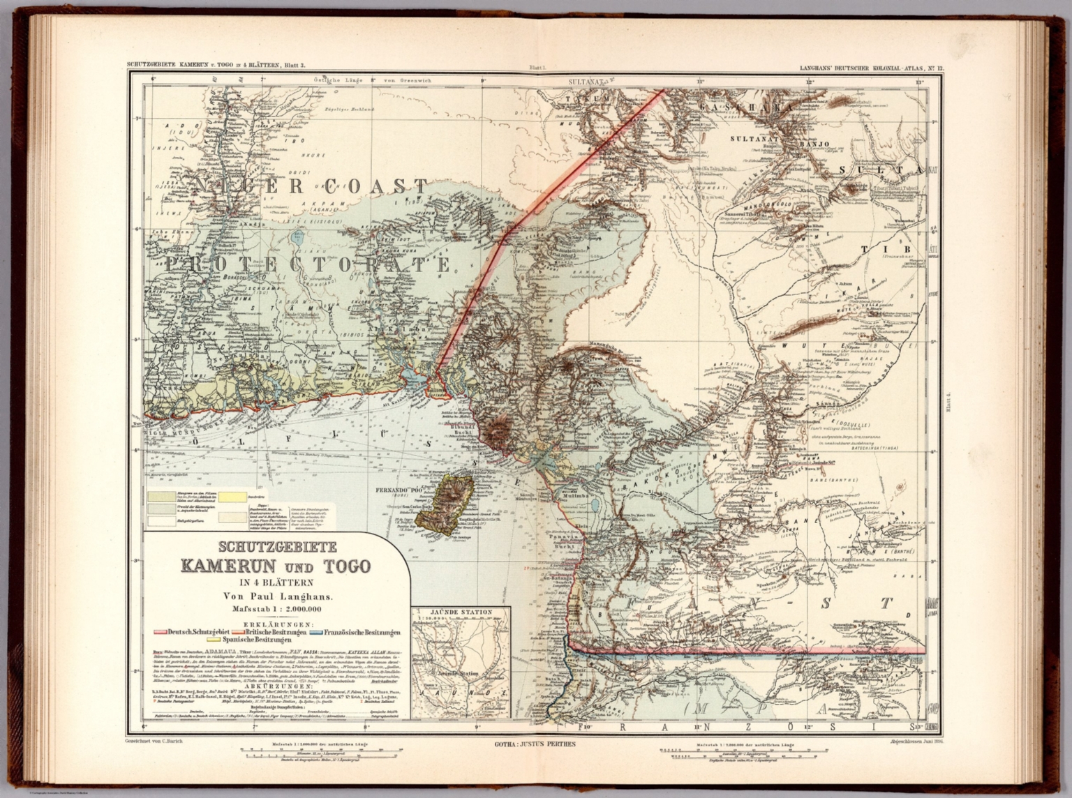 Nr. 13. Kamerun u. Togo in 4 Blaettern, Blatt 3. (Protected areas of ...