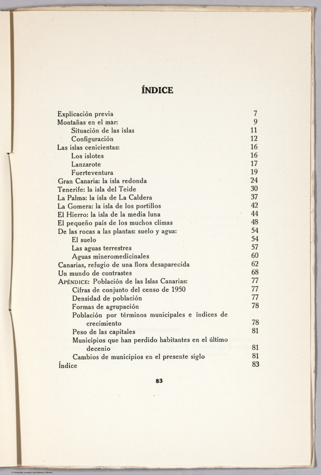 Index Page: Indice. - David Rumsey Historical Map Collection