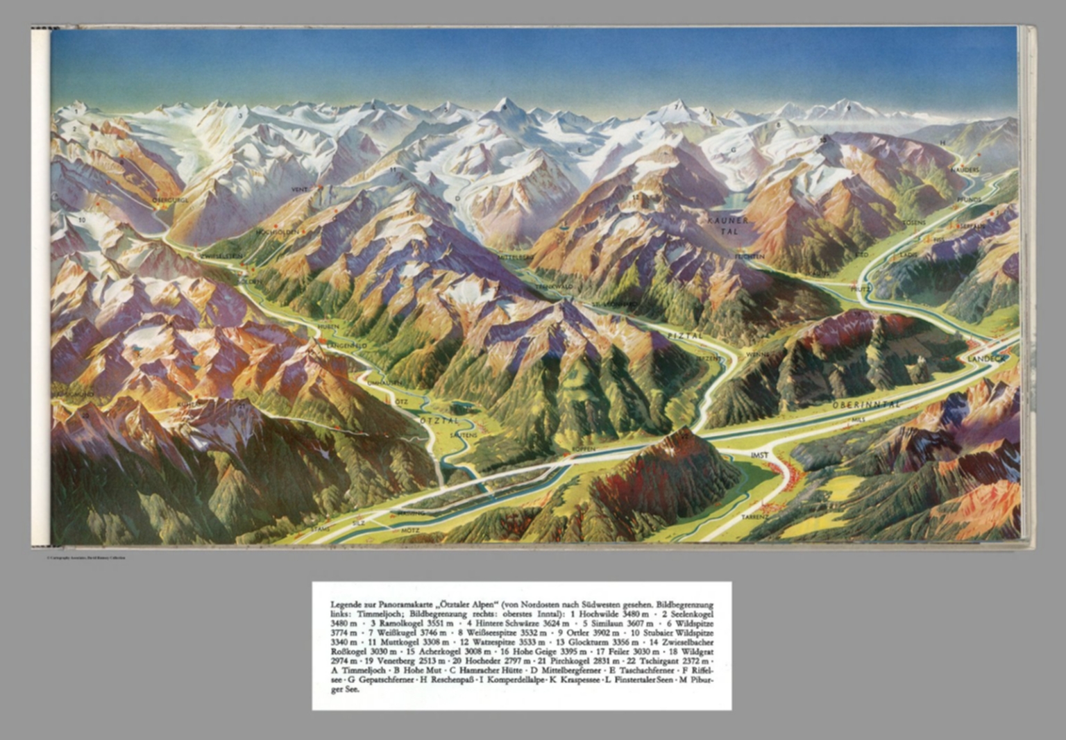 Composite of Text (Caption) and Map: XIV. Oetztal Alps, Tirol, Austria ...