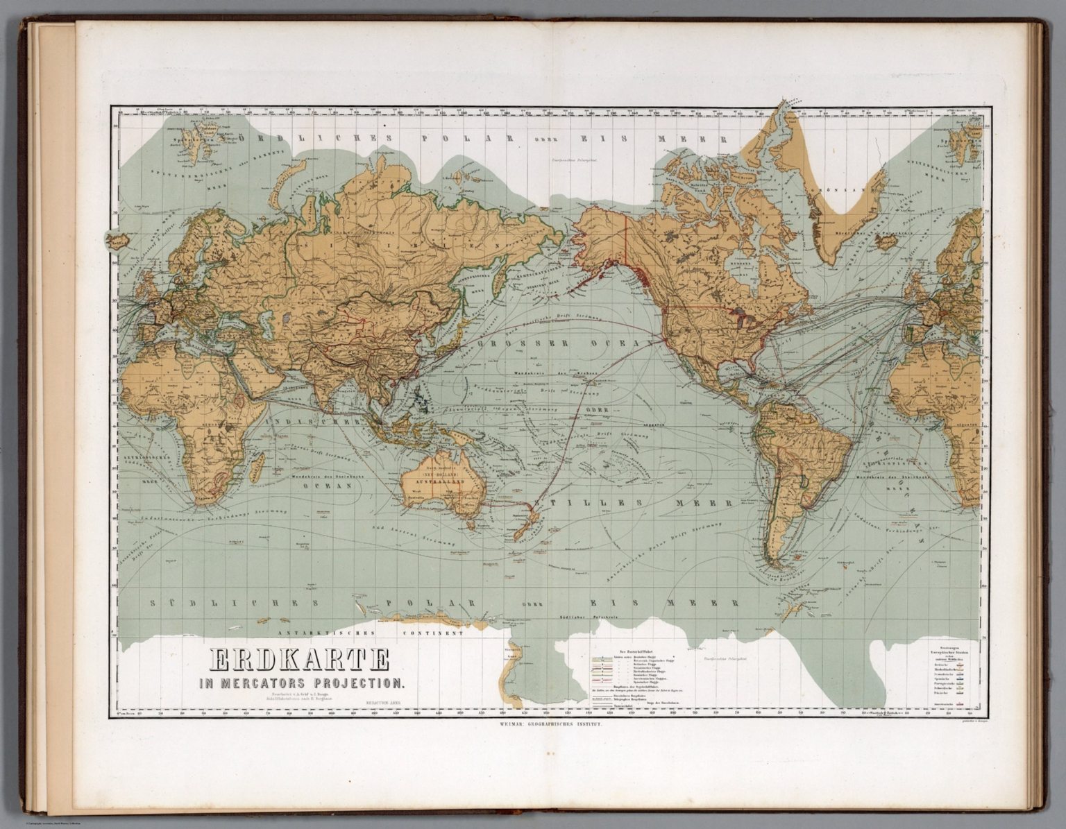 Erdkarte in Mercators Projection. (World in Mercators Projection). - David Rumsey Historical Map ...