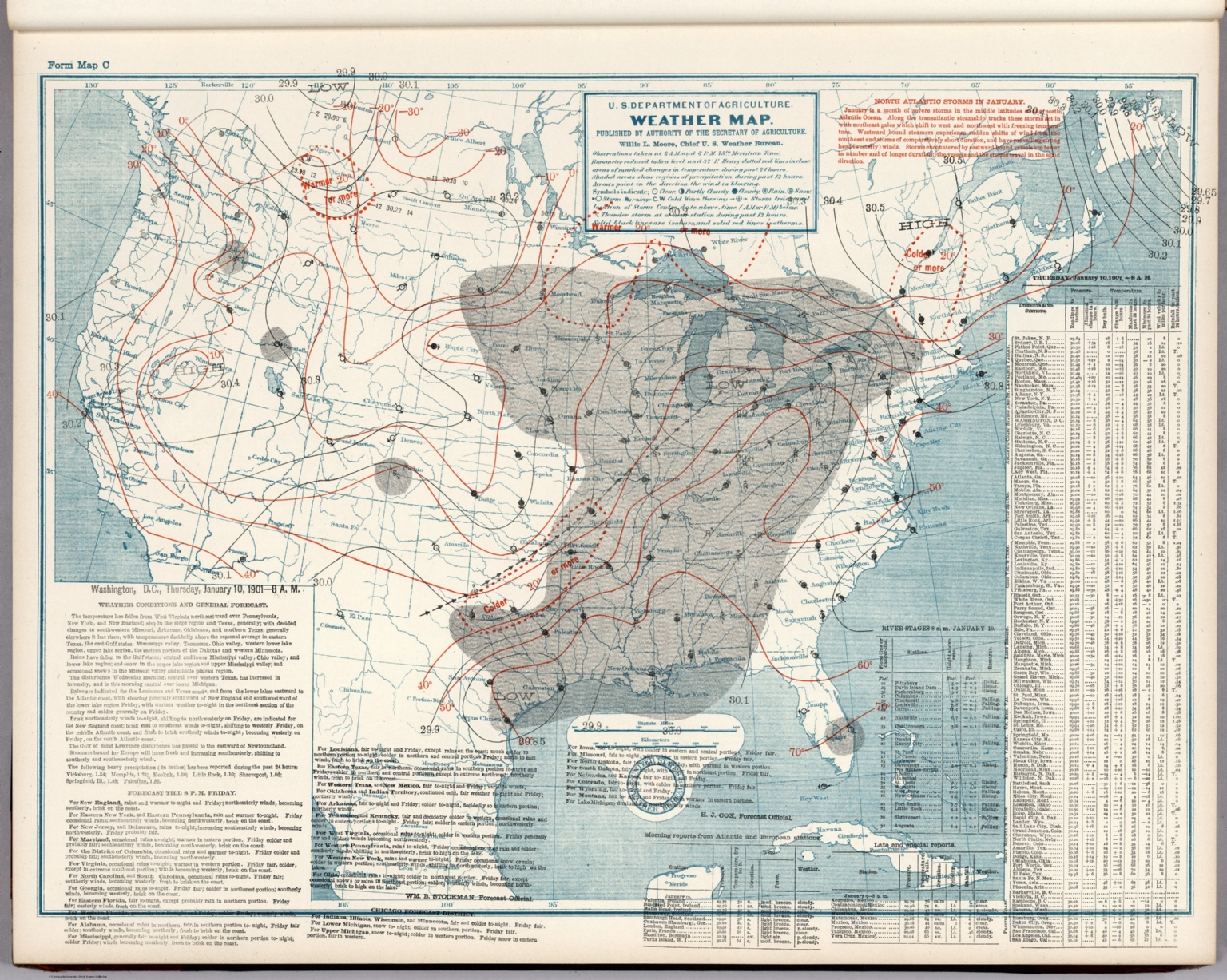 (United States) Weather Map. January 10, 1901. - David Rumsey ...