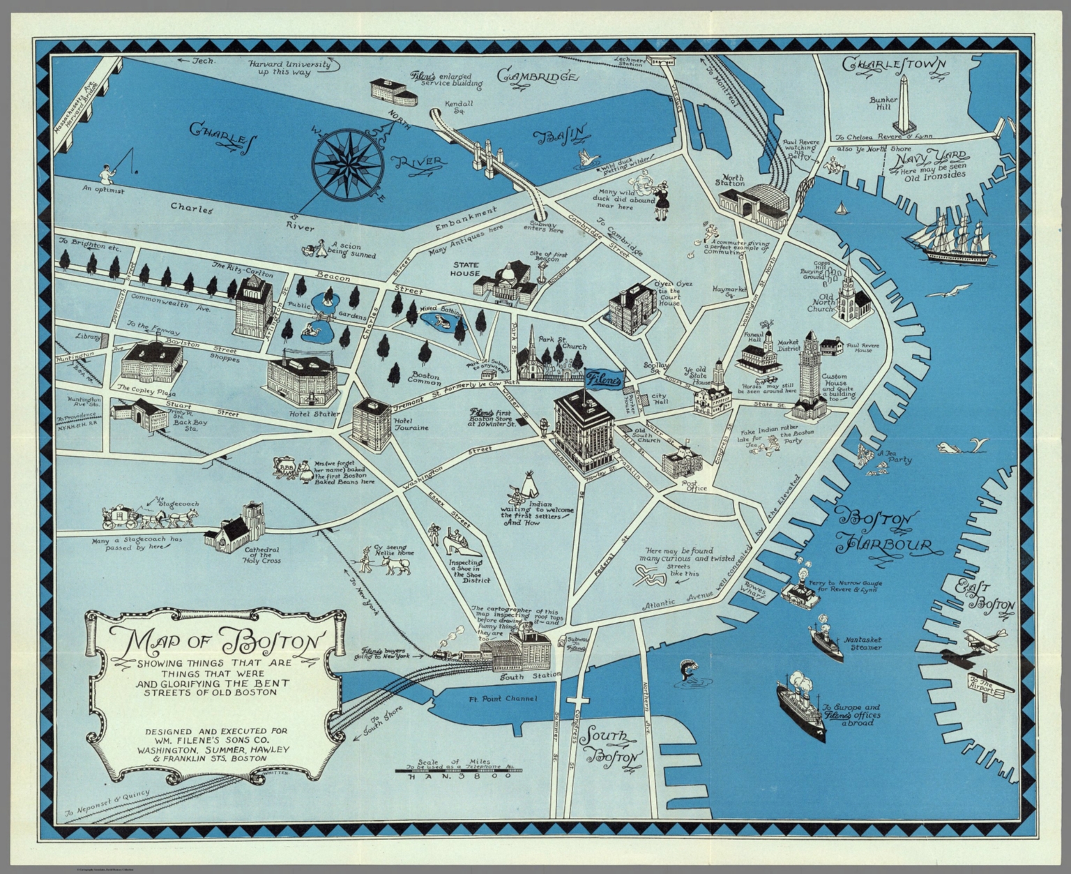 Decorative map of Boston : A pictorial and historic review of Boston ...