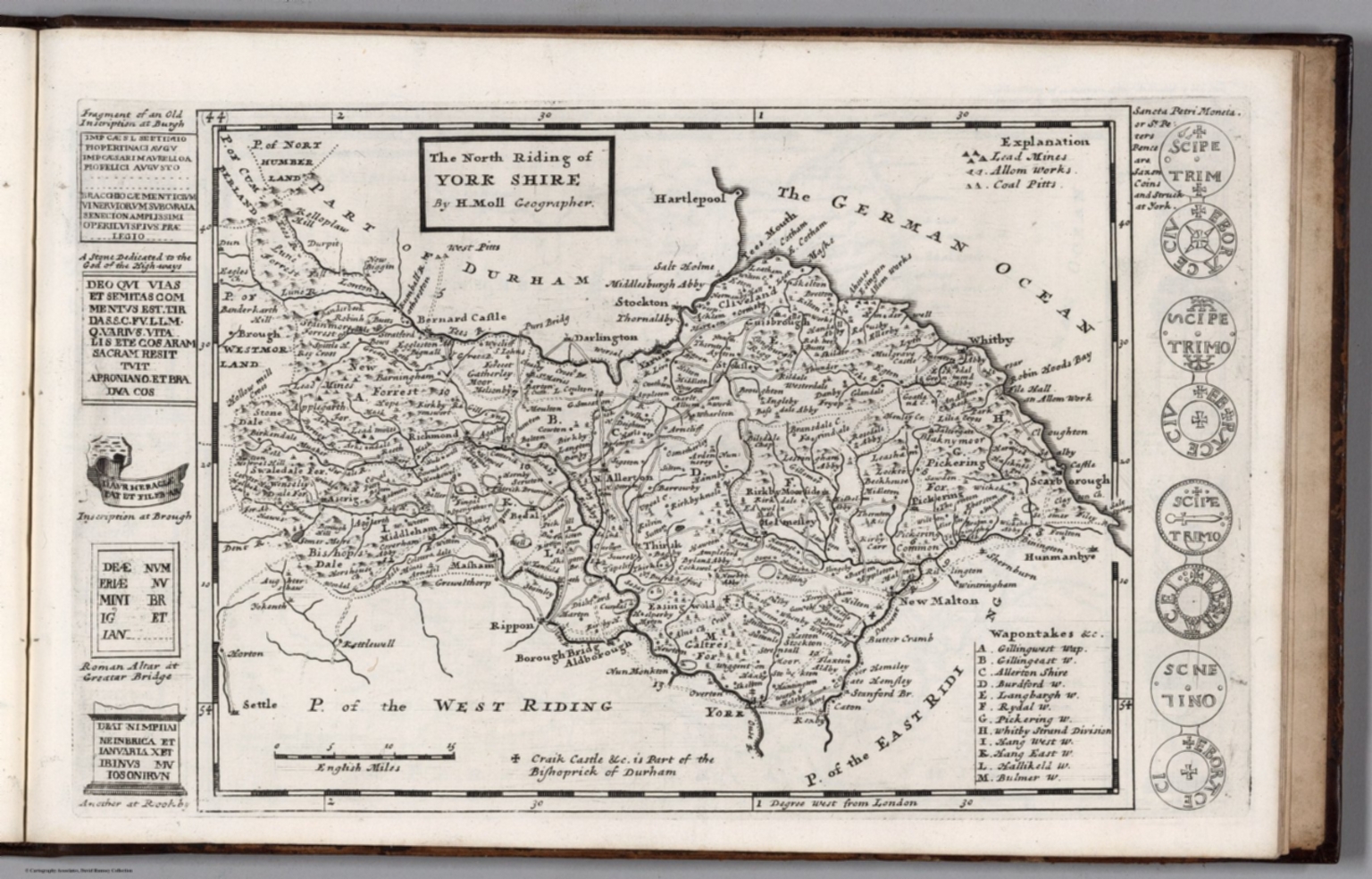 The North Riding of York Shire. By H. Moll Geographer - David Rumsey ...