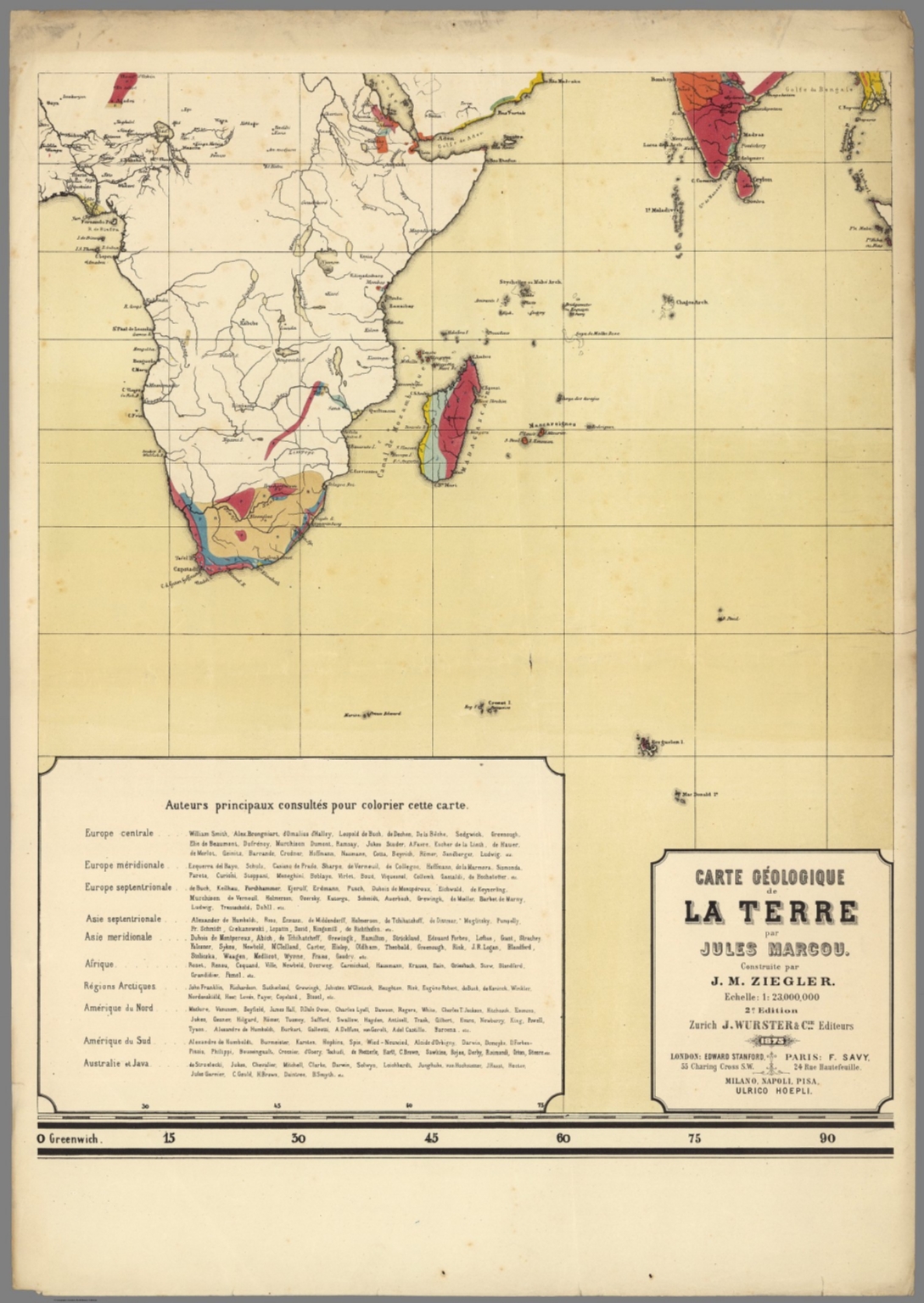 Geological map of the world: 7. Africa - David Rumsey Historical Map ...