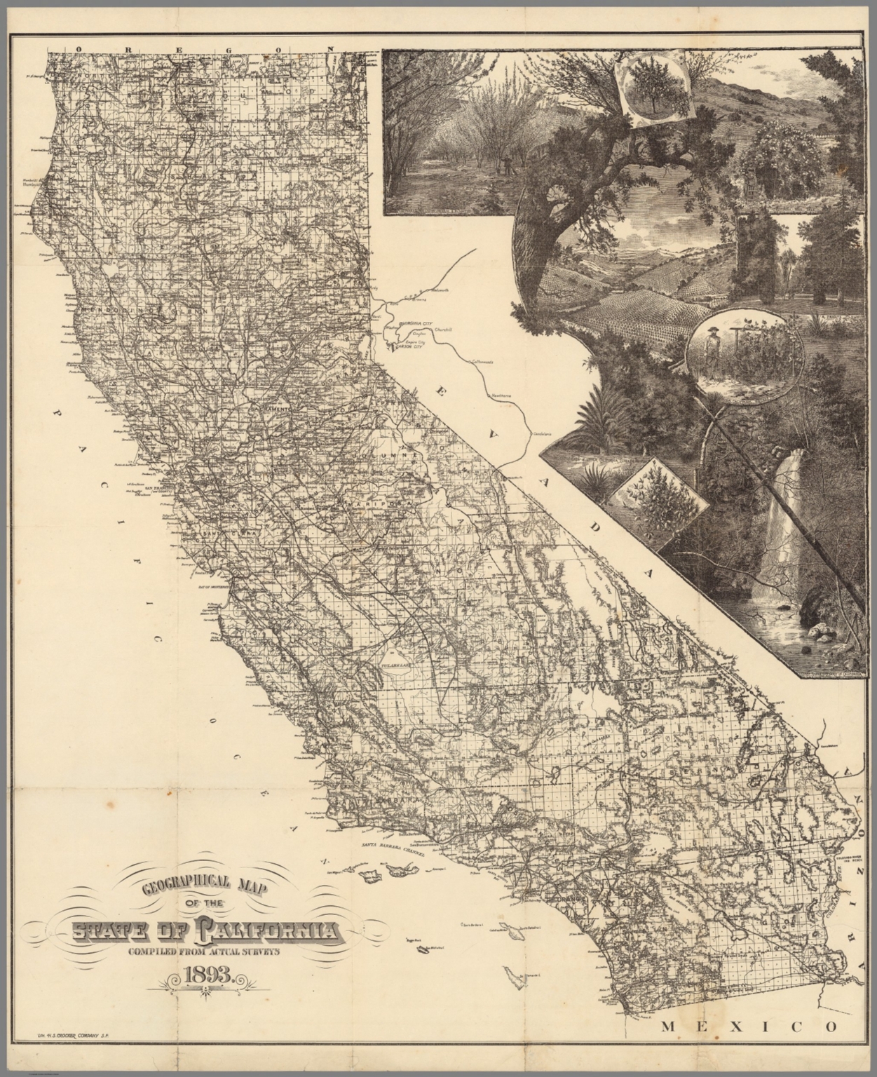 Geographical map of the State of California - David Rumsey Historical ...