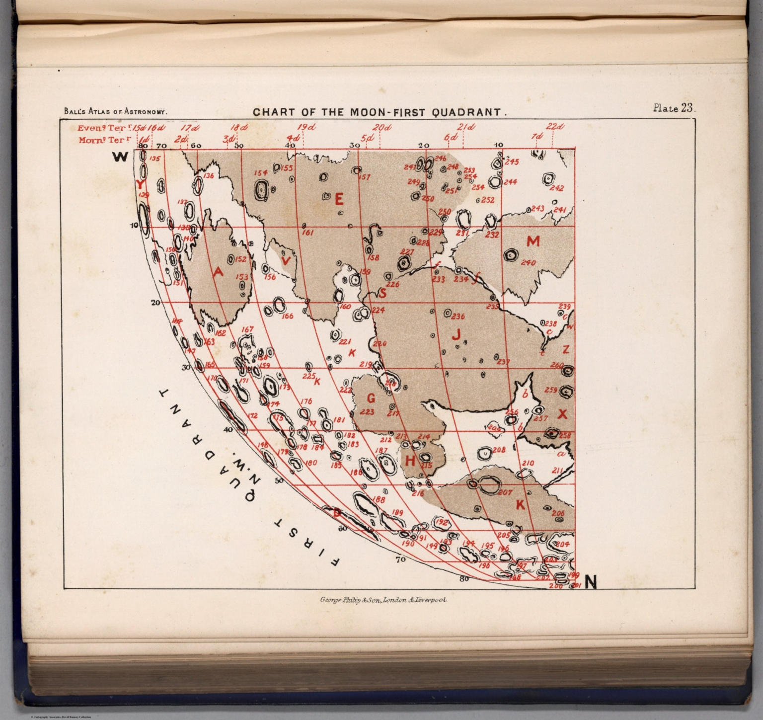 23. Chart of the Moon - First Quadrant. - David Rumsey Historical Map ...