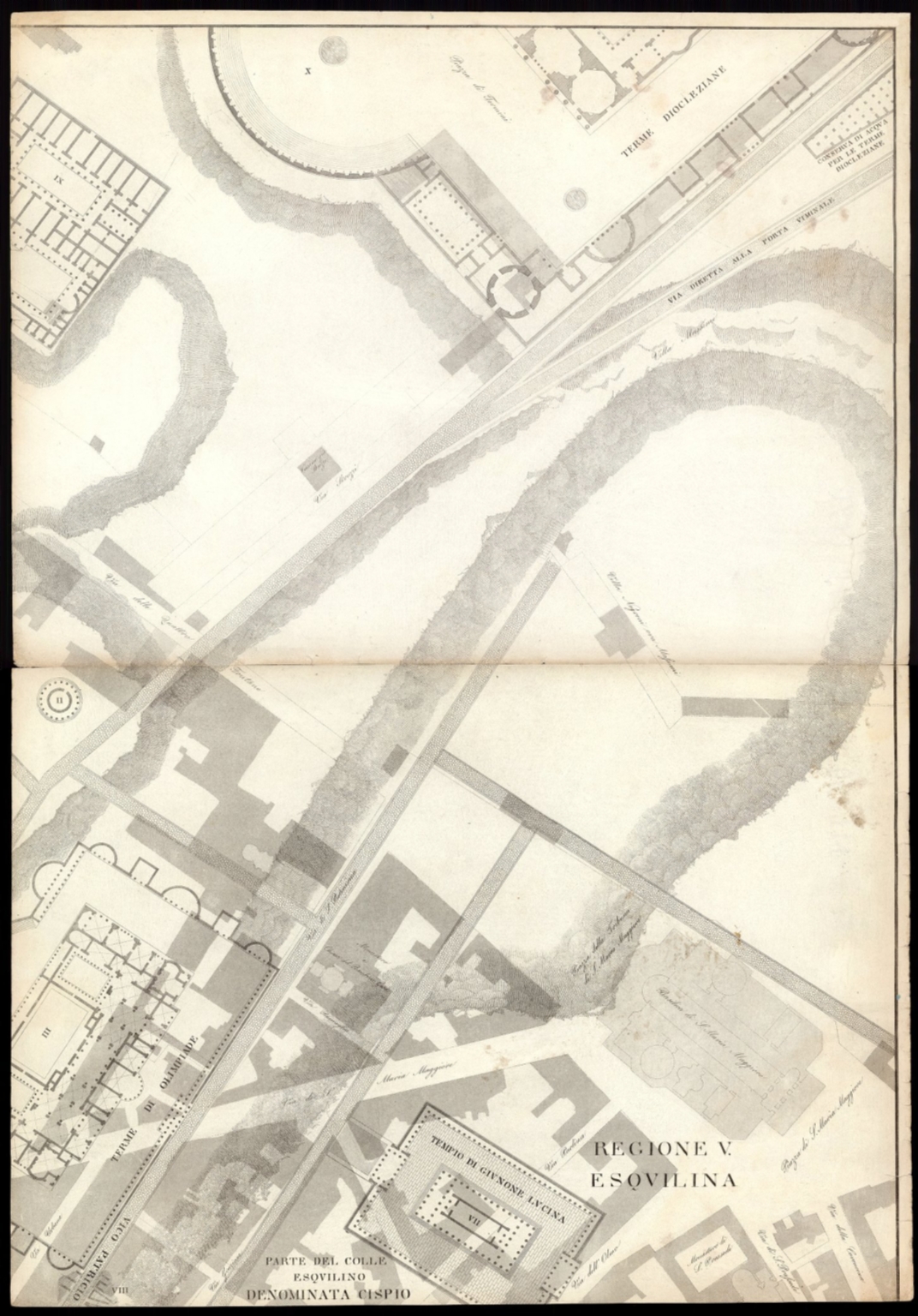 TAV V .A-B Pianta topografica della parte media di Roma antica - David ...